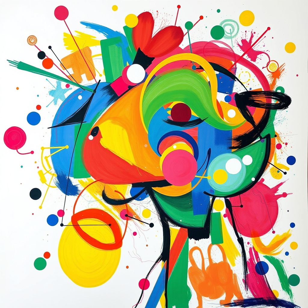A huge artwork mix drow combines abstract and kids art - (Free, No ...