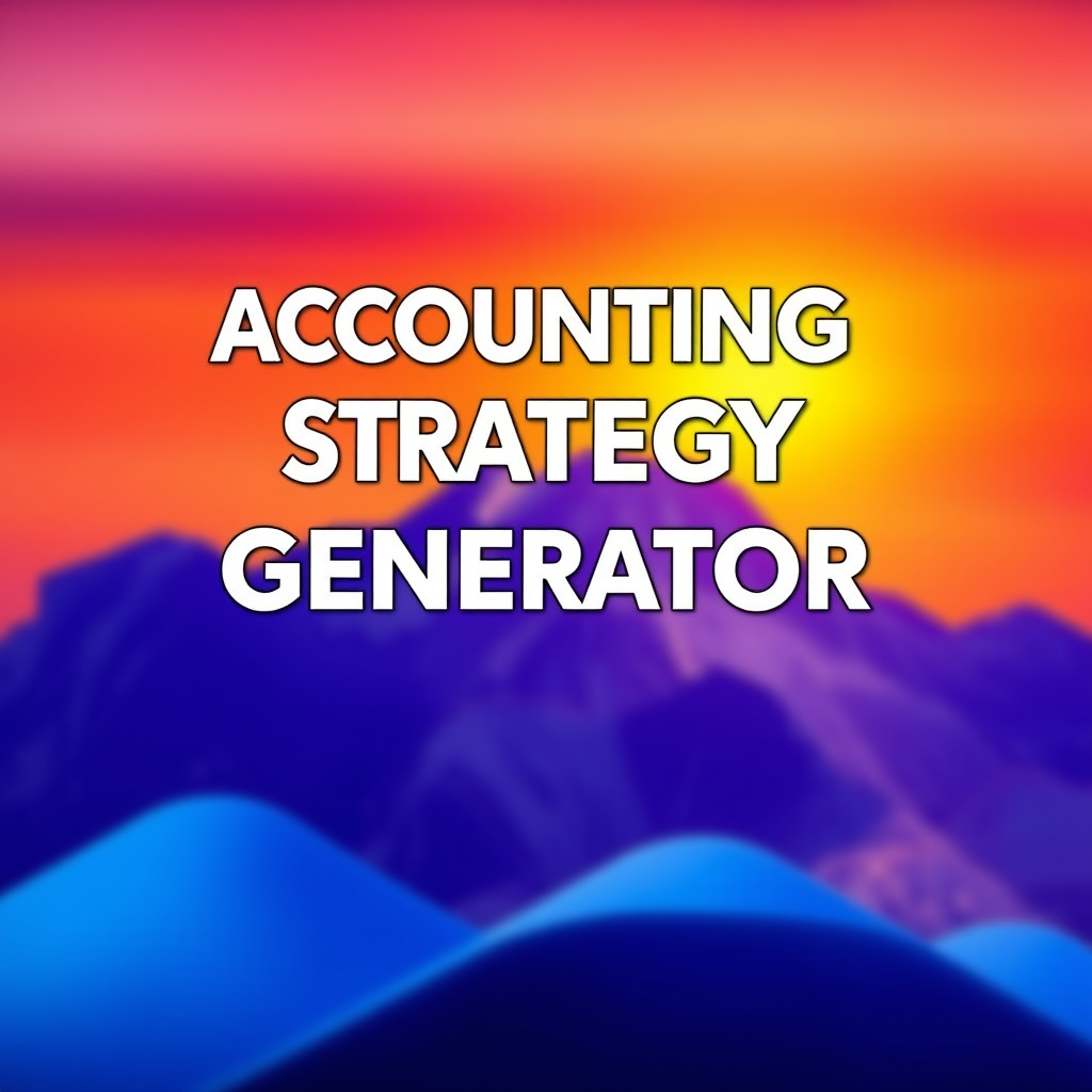 Accounting Strategy Generator - (Free, No Signup AI Tool)