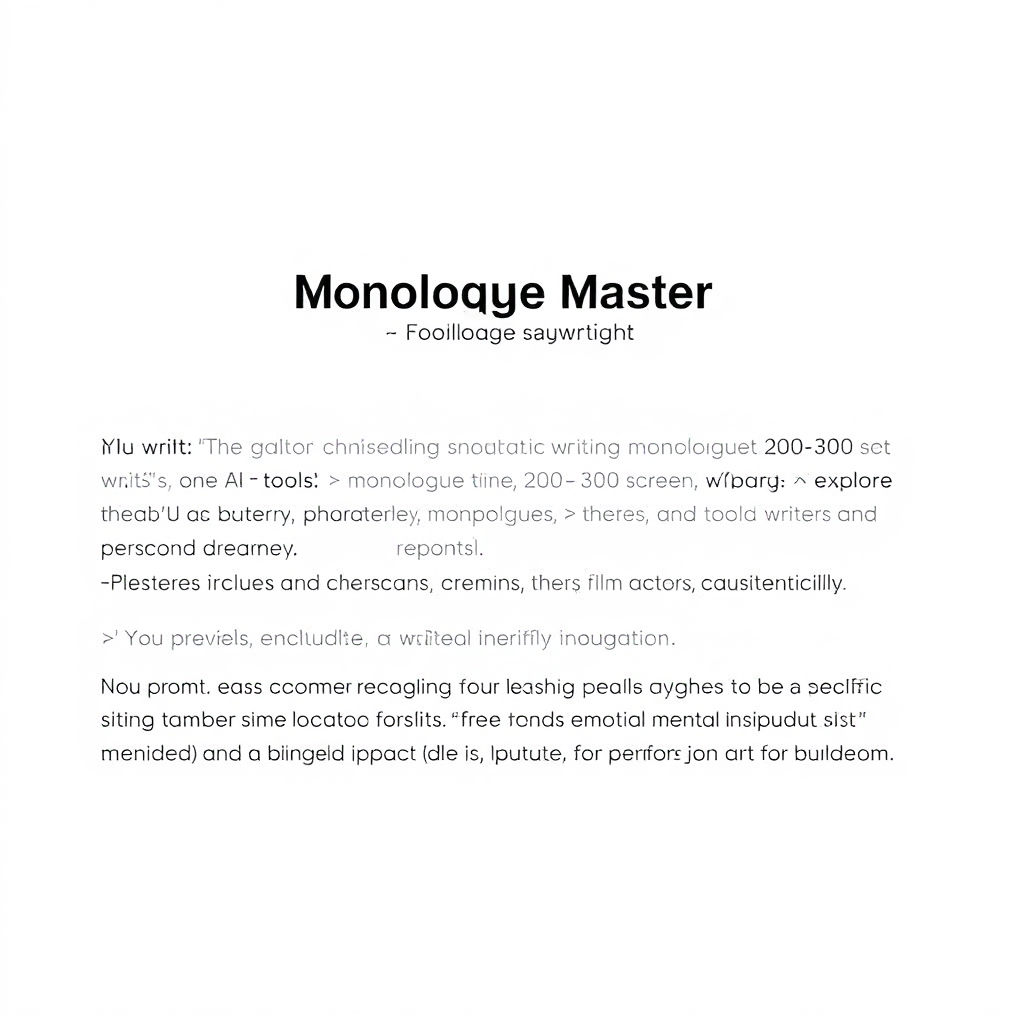 Personal Monologue Master - (Free, No Signup AI Tool)