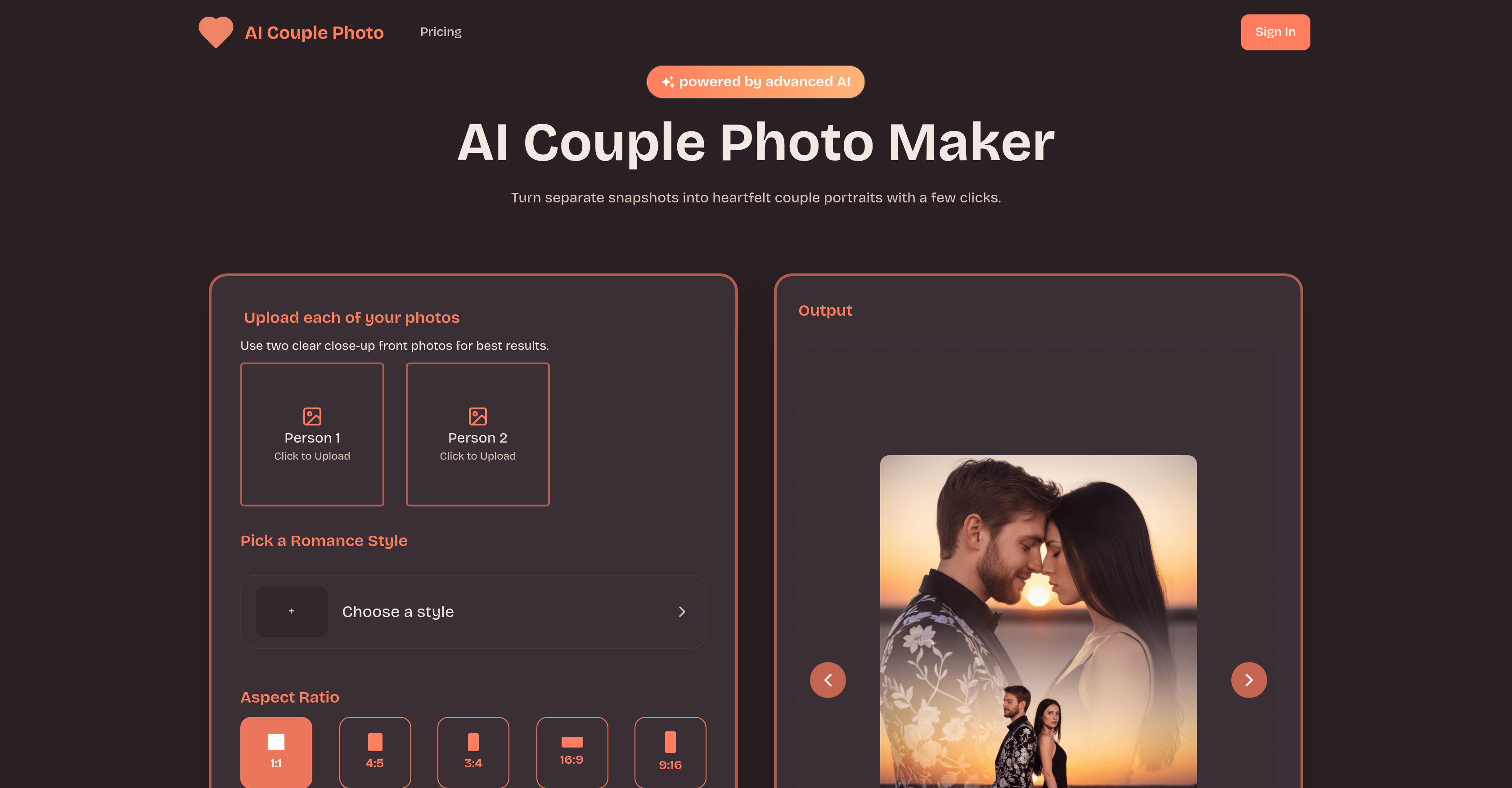 AI Couple Photo.com - AI Tool For Couple images