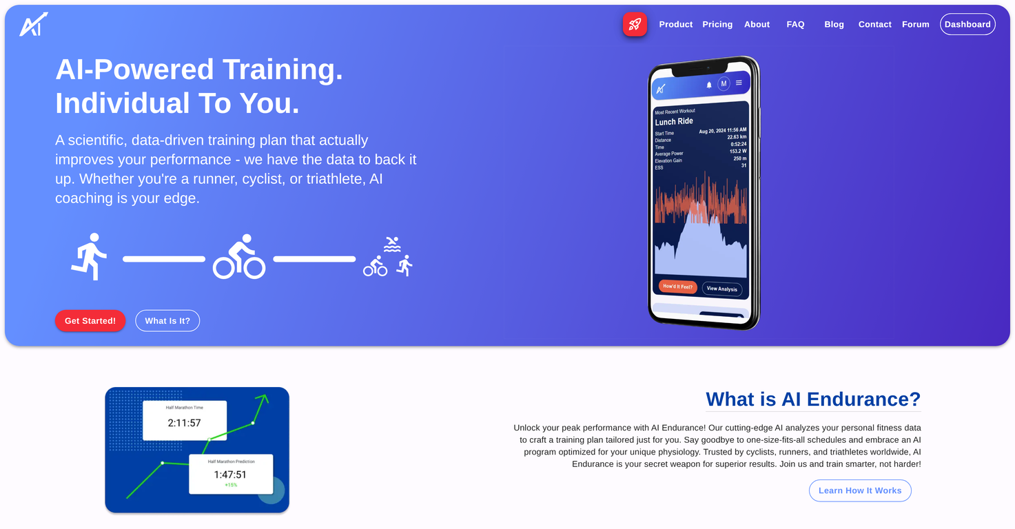 AI Endurance - AI Tool For Athletic performance