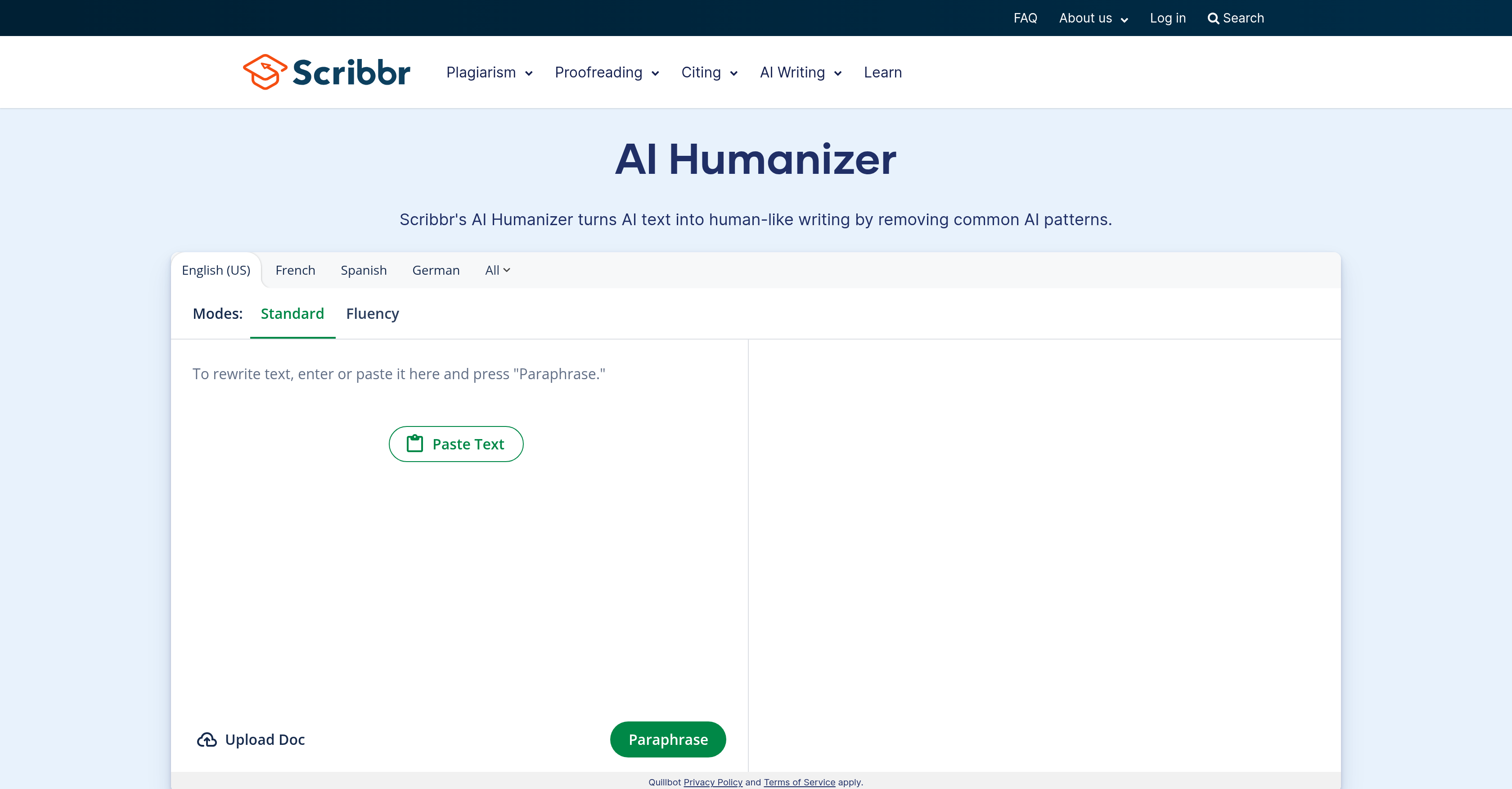 AI Humanizer by Scribbr - AI Tool For Text humanization