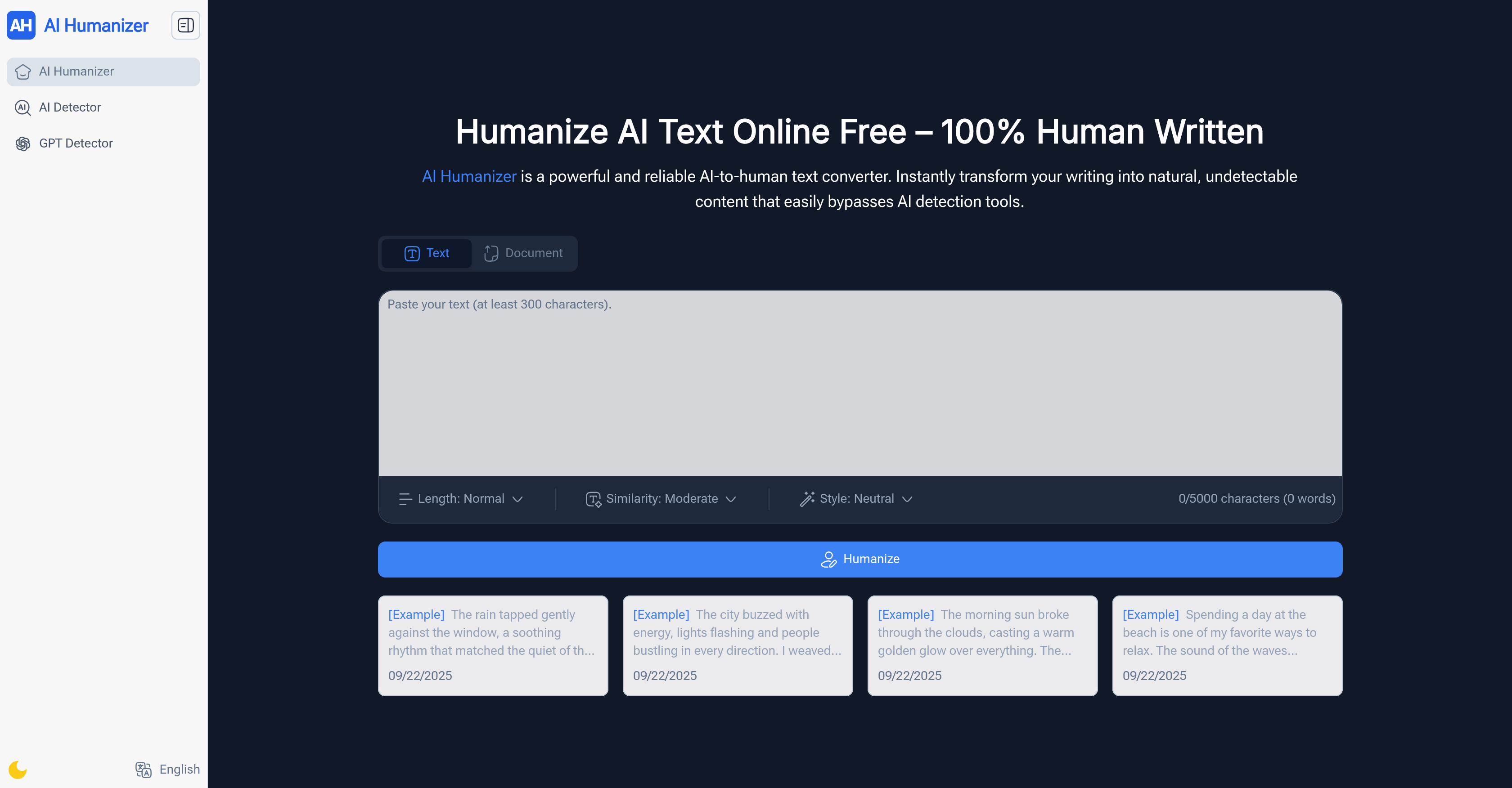 AI Humanizer.work - AI Tool For Text humanization