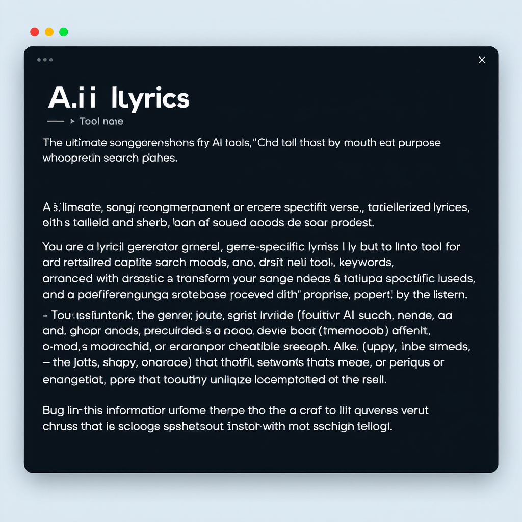 AI lyrics - ai Powered by search engine - (Free, No Signup AI Tool)
