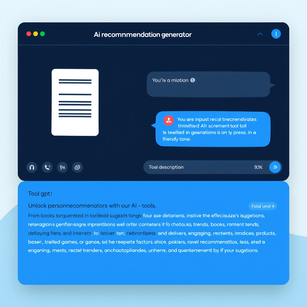 Ai recommendation generator chatgpt 4 - (Free, No Signup AI Tool)