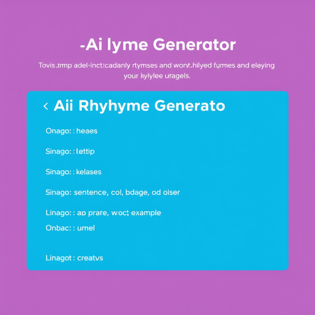 Ai Rhyme Generator - (Free, No Signup AI Tool)