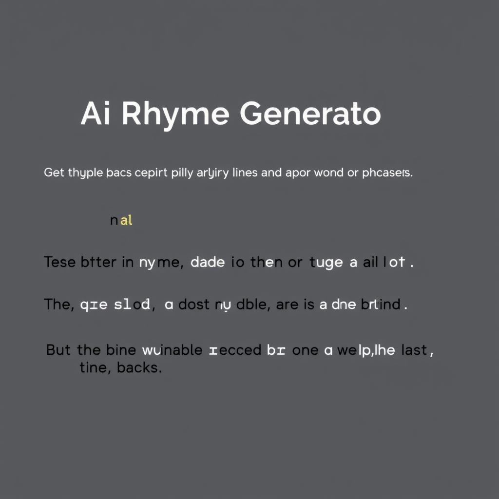 Ai Rhyme Generator - (Free, No Signup AI Tool)