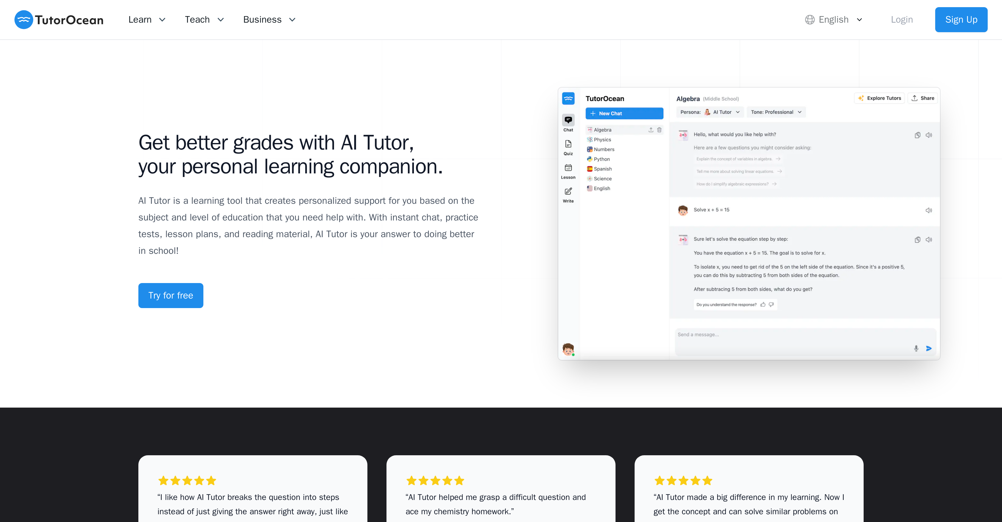 AI Tutor by SoundOcean - AI Tool For Homework help