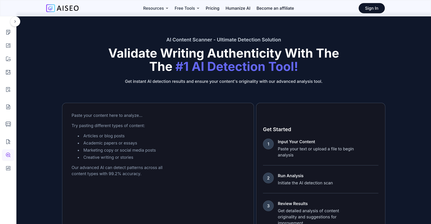 AISEO AI Detector - AI Tool For AI detection