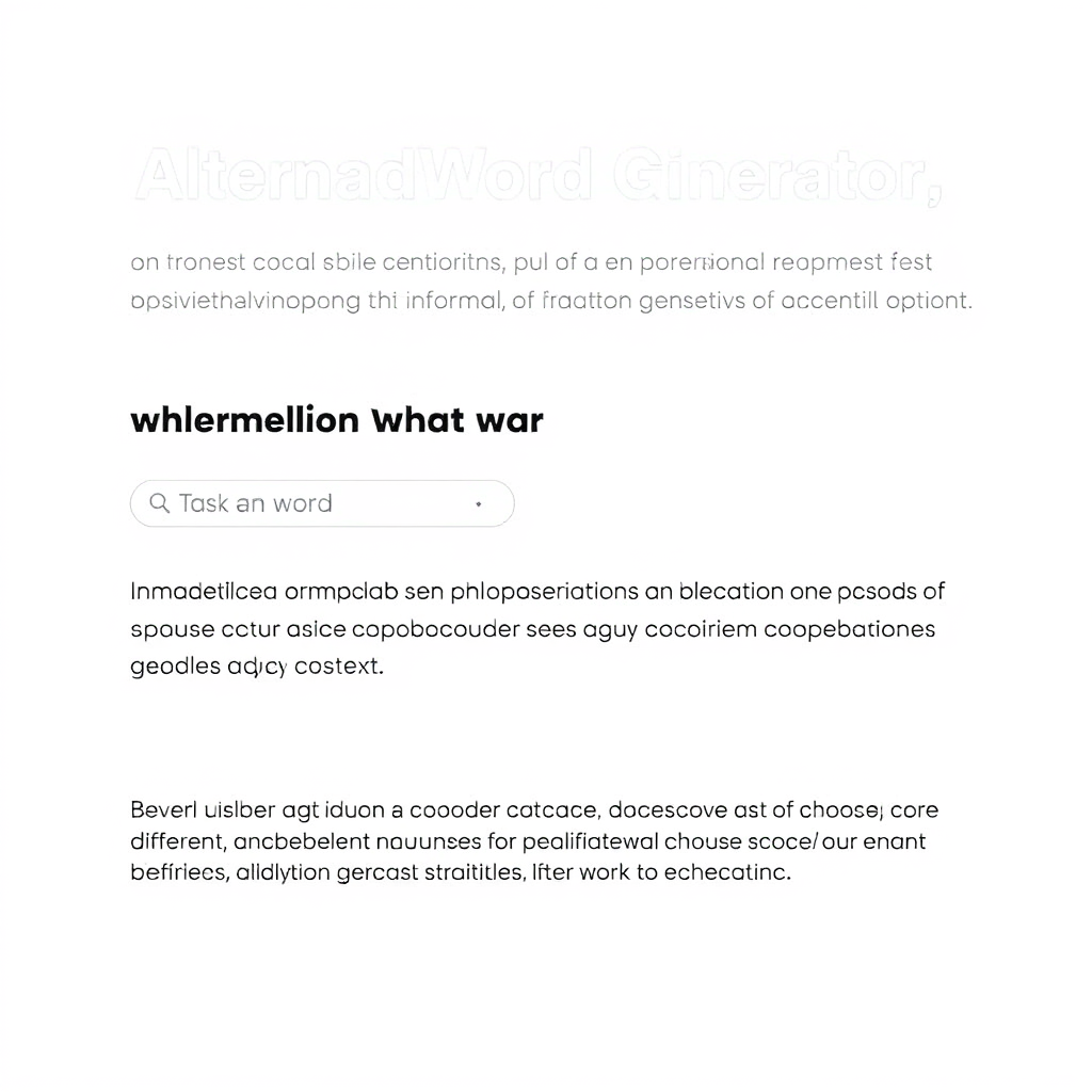 Alternative Word Generator - (Free, No Signup AI Tool)