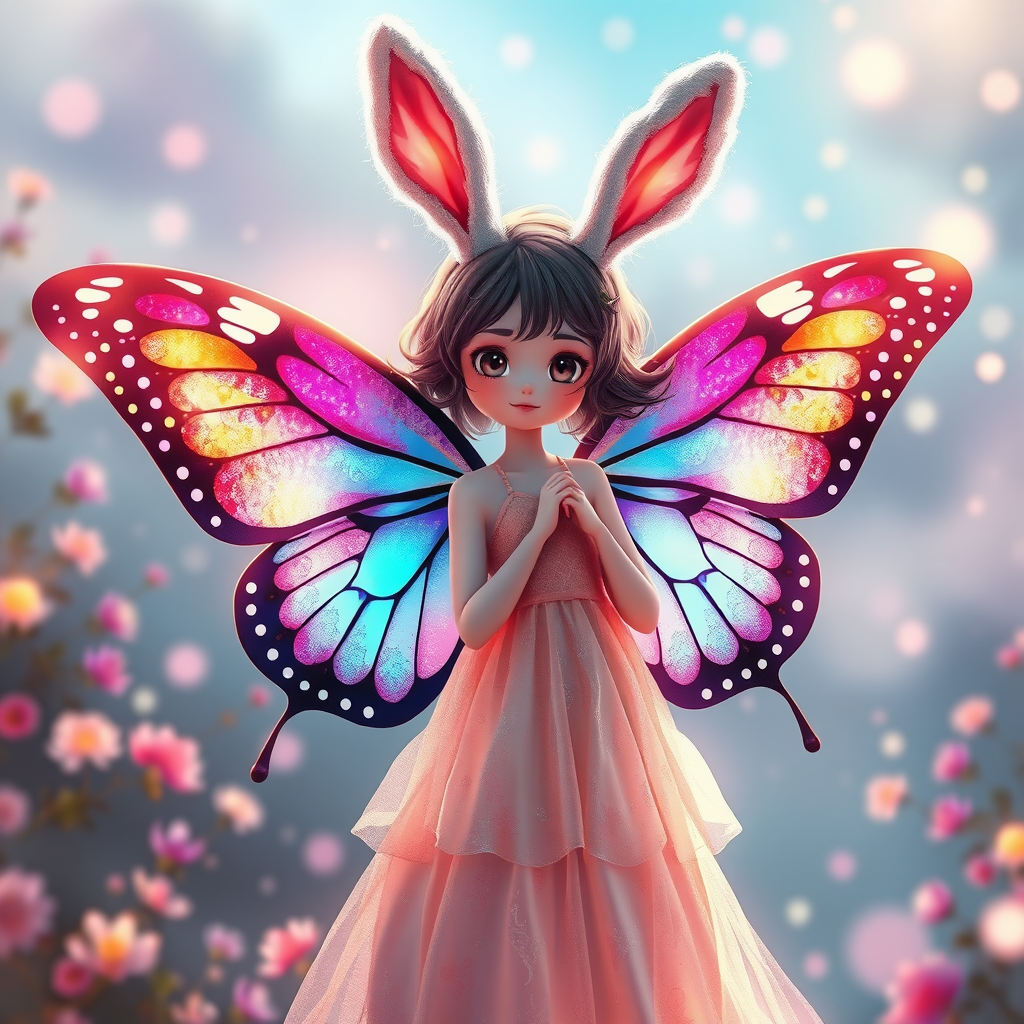Adolt Angel with butterfly wings and rabbit ears - (Free, No Signup AI ...