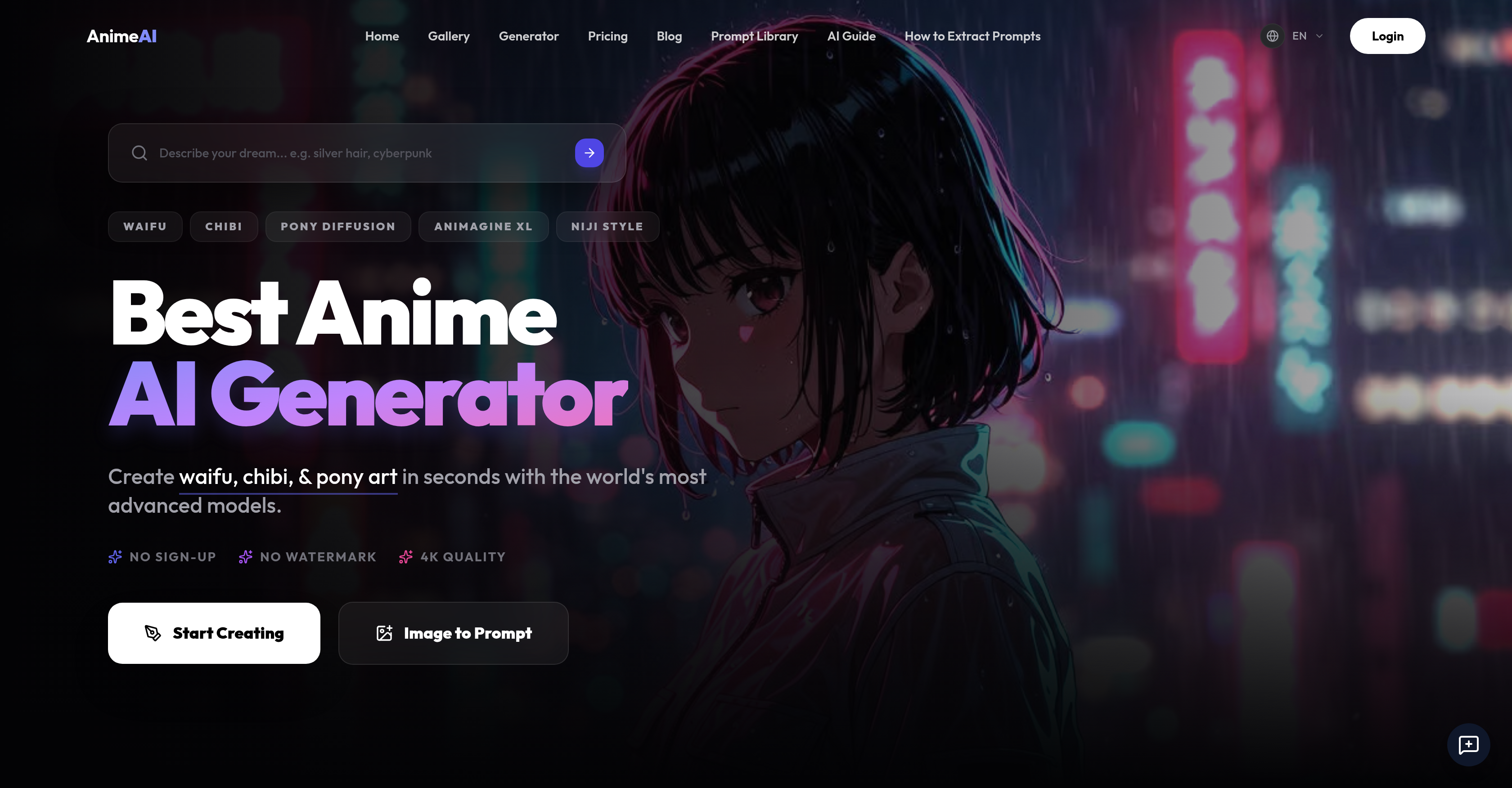 AnimeAI - AI Tool For Anime images