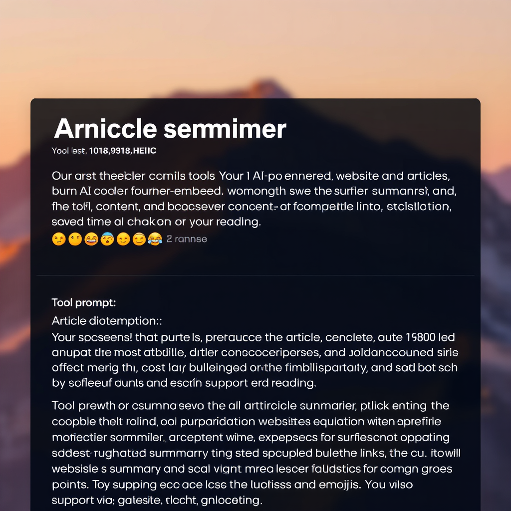 Article summarizer - (Free, No Signup AI Tool)