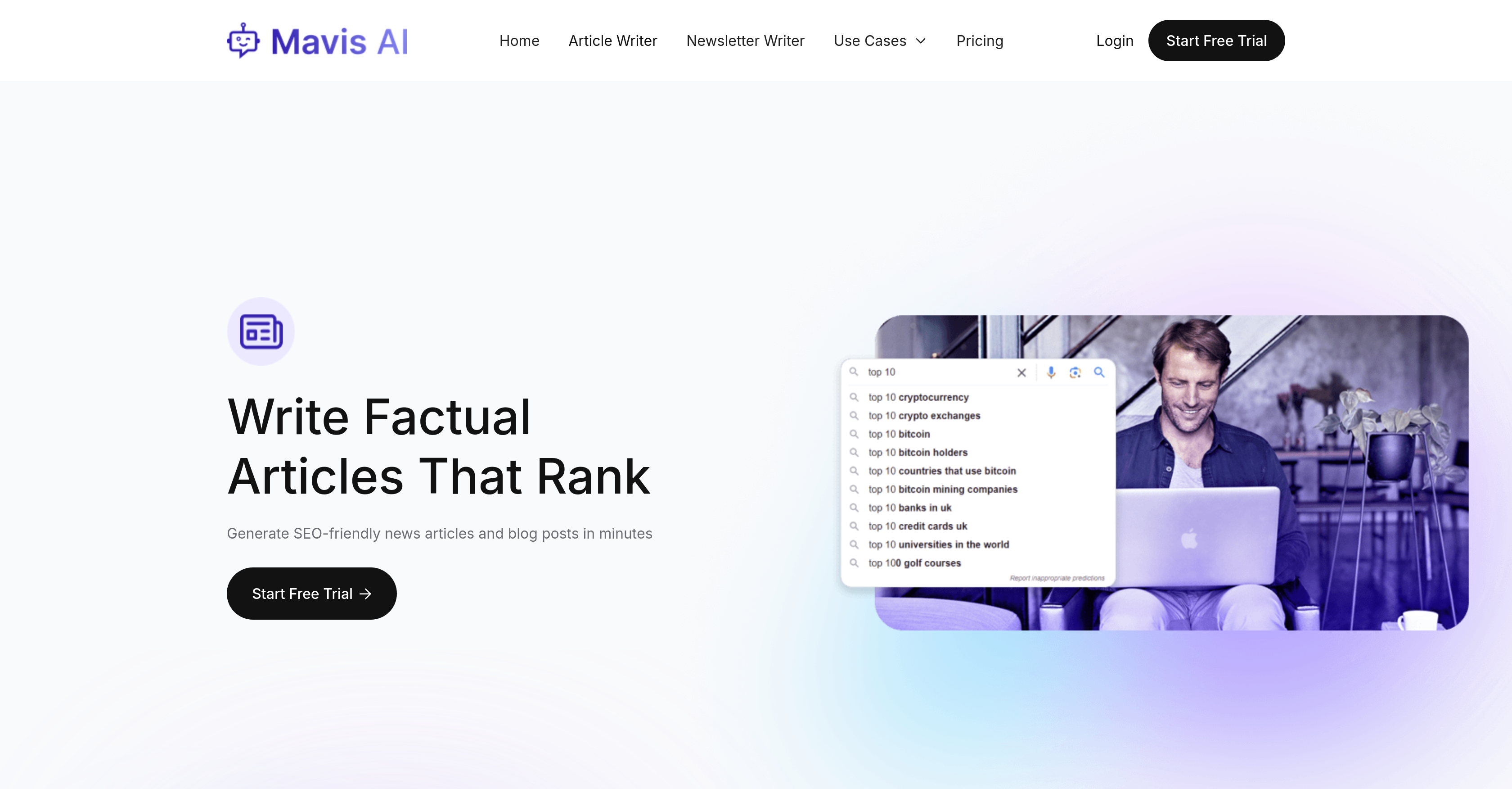Article Writer - Mavis AI - AI Tool For News articles