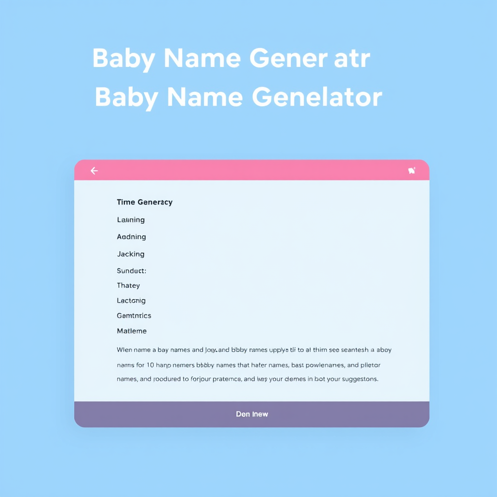 Baby Name Generator From Prompt - (Free, No Signup AI Tool)