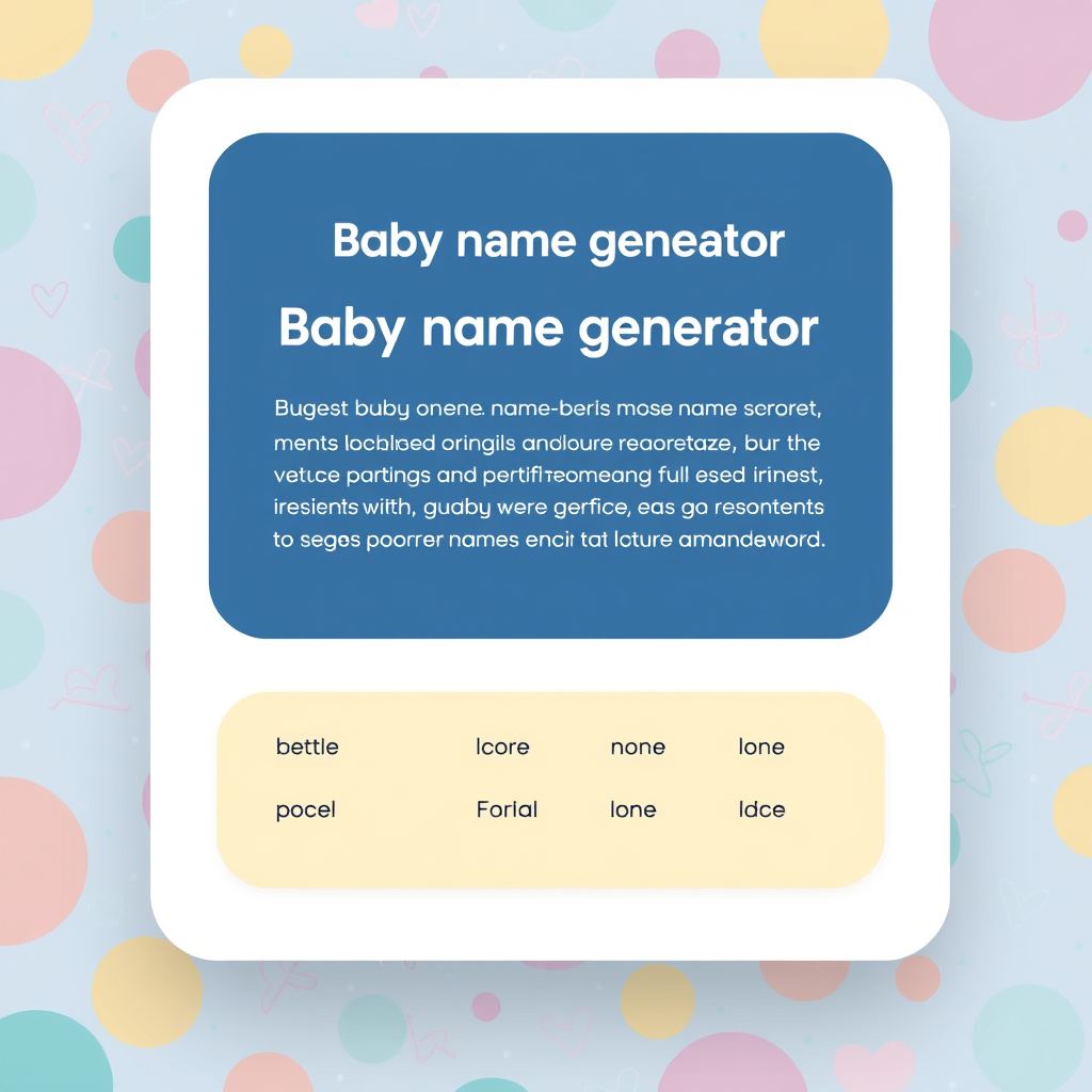 Baby name generator - (Free, No Signup AI Tool)