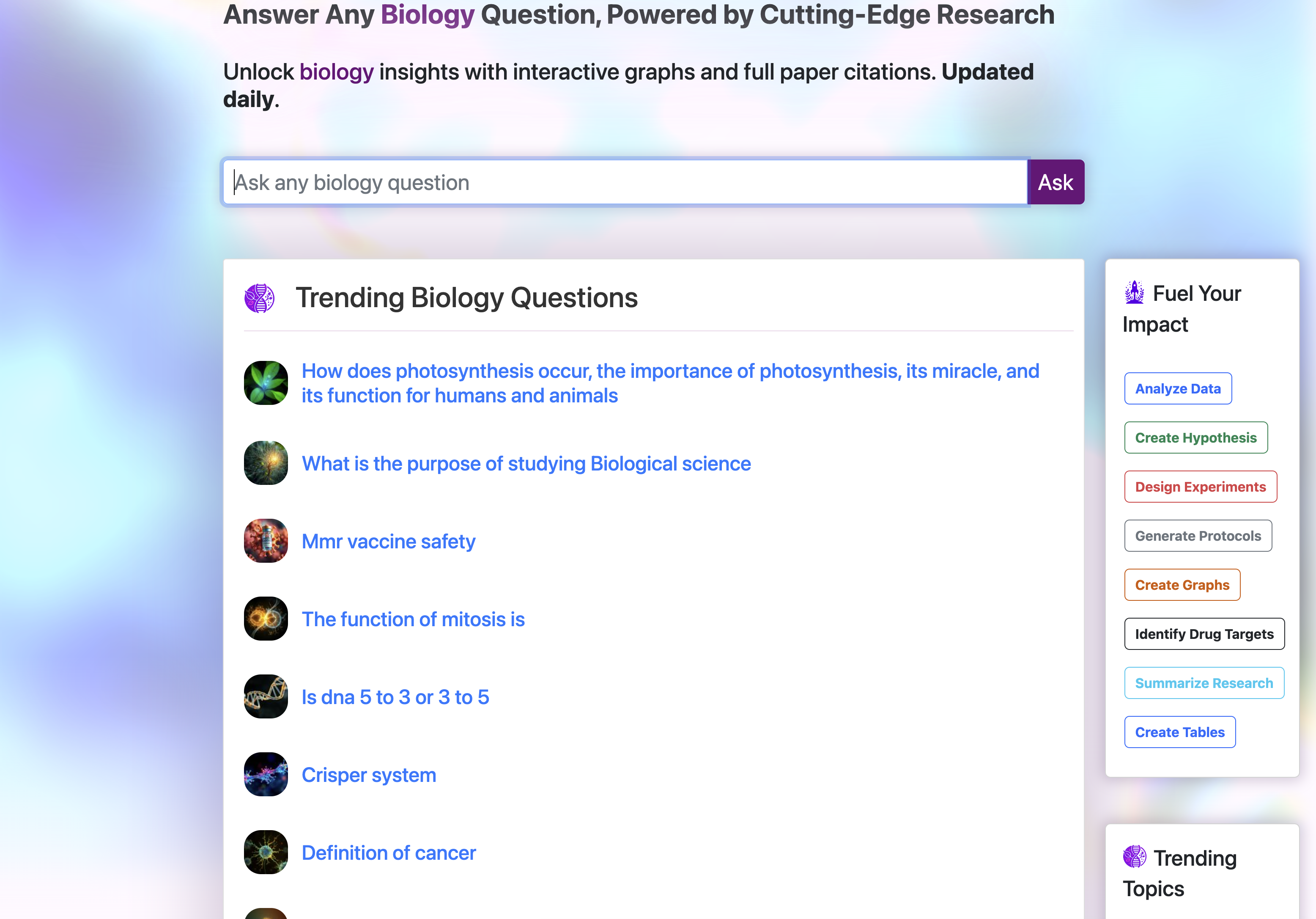 bioloGPT - AI Tool For Biology lessons