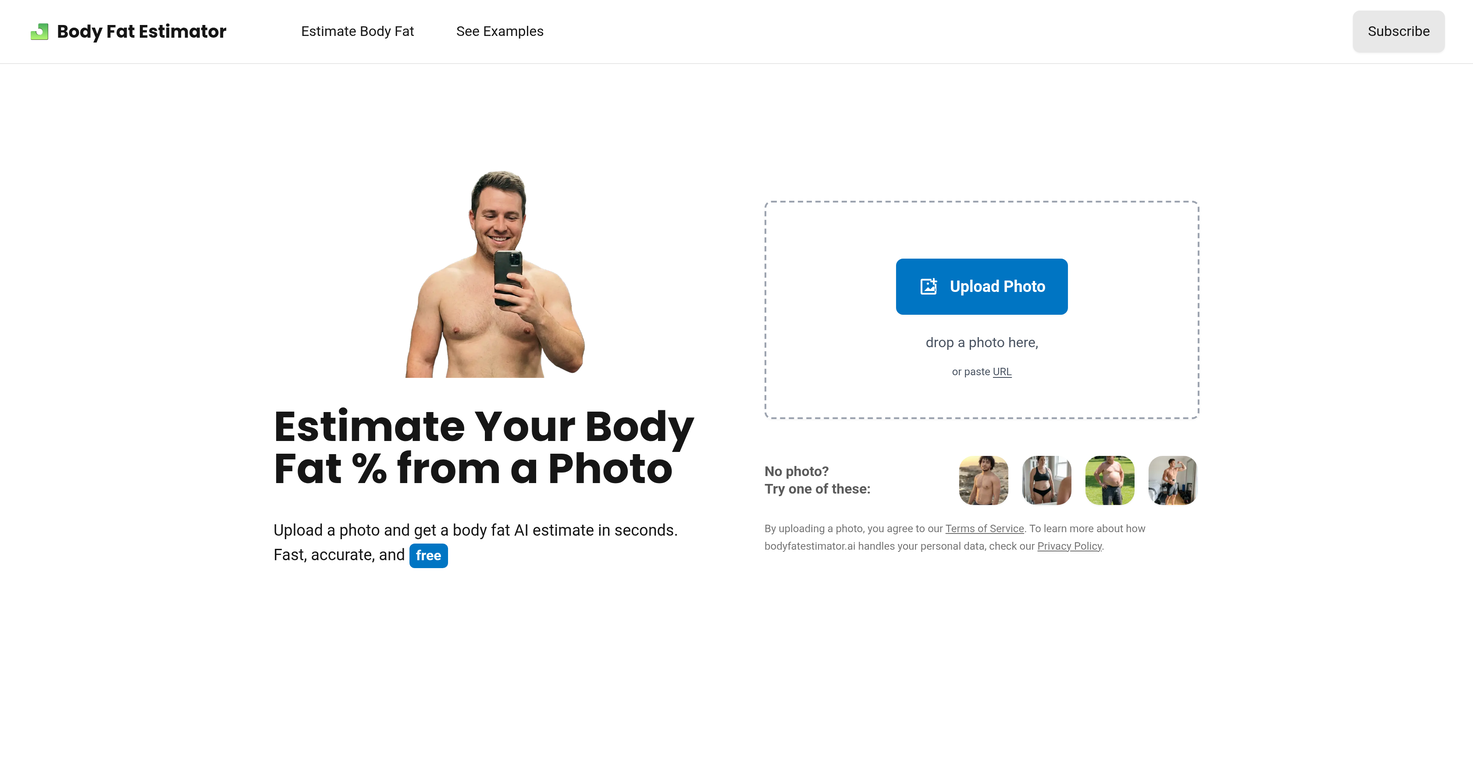 BodyFatEstimator.ai - Body fat estimation - TAAFT