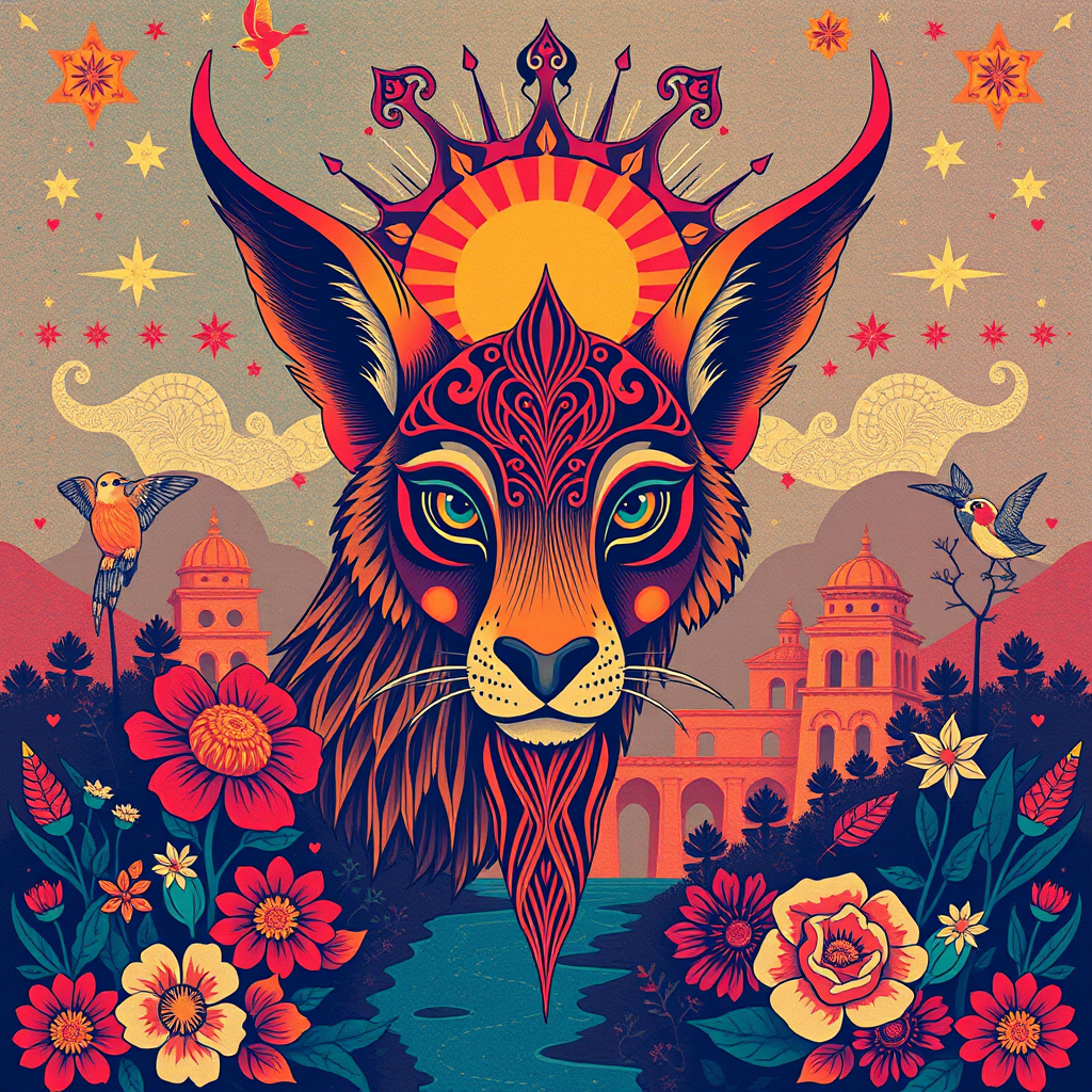 Bold Retrofolk Graphic - (Free, No Signup AI Tool)