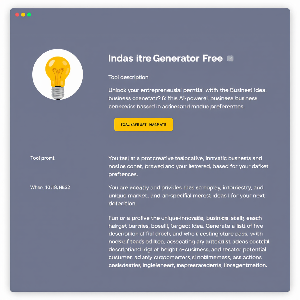 Business Idea Generator Free - (Free, No Signup AI Tool)