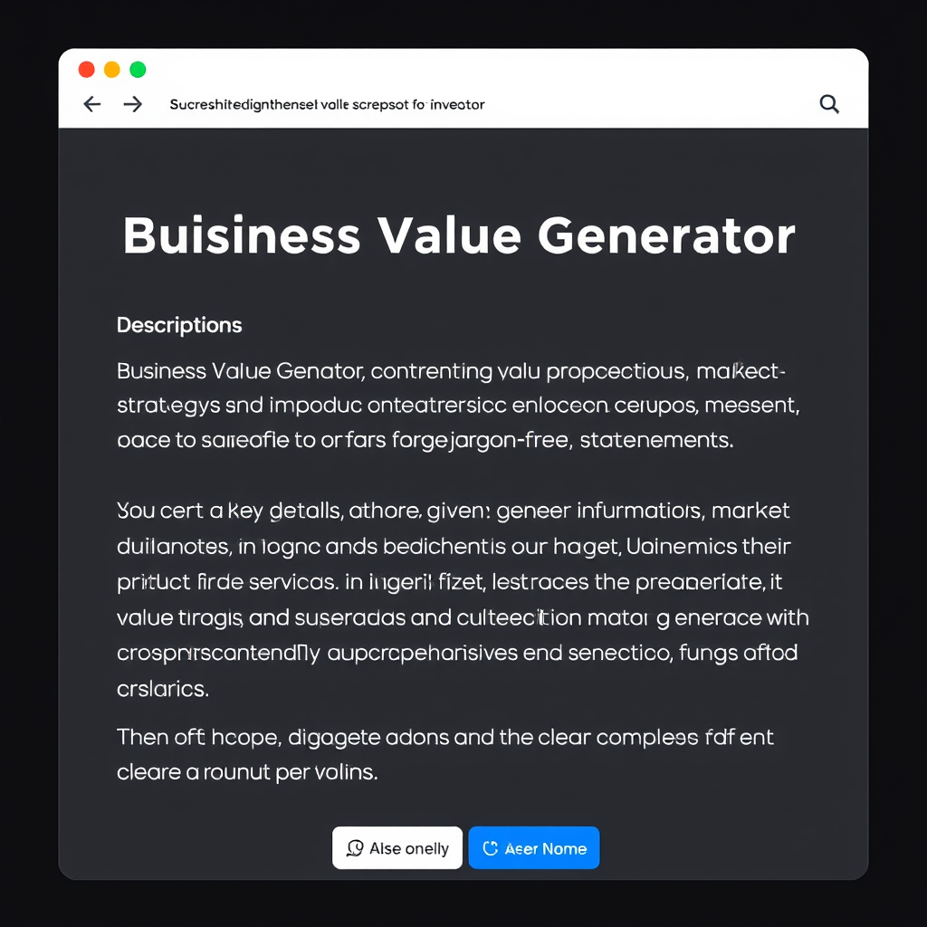 Business Value Generator - (Free, No Signup AI Tool)