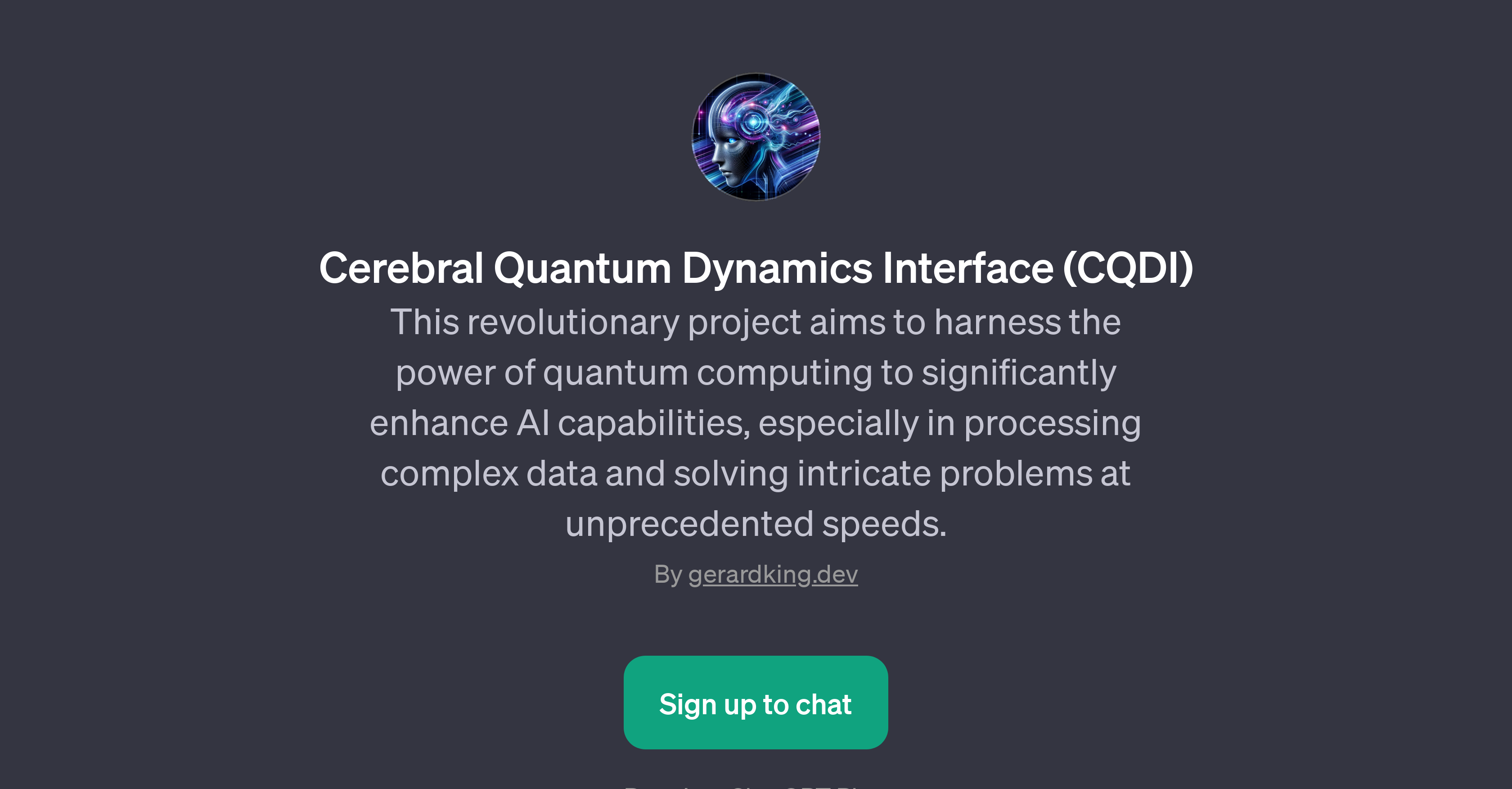 Cerebral Quantum Dynamics Interface (CQDI) - Quantum problem-solving - TAAFT