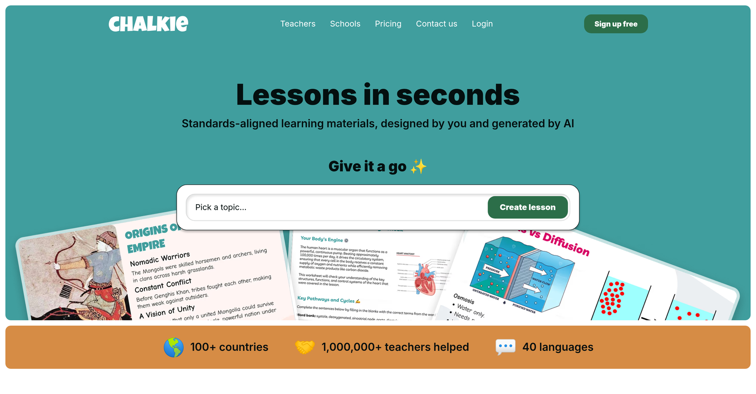 Chalkie AI - AI Tool For Lesson plans