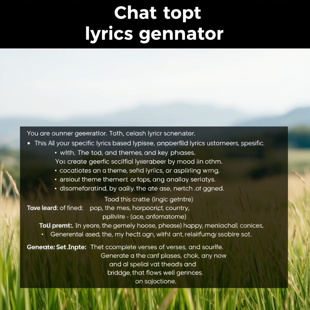 Chatgpt lyrics generator - (Free, No Signup AI Tool)