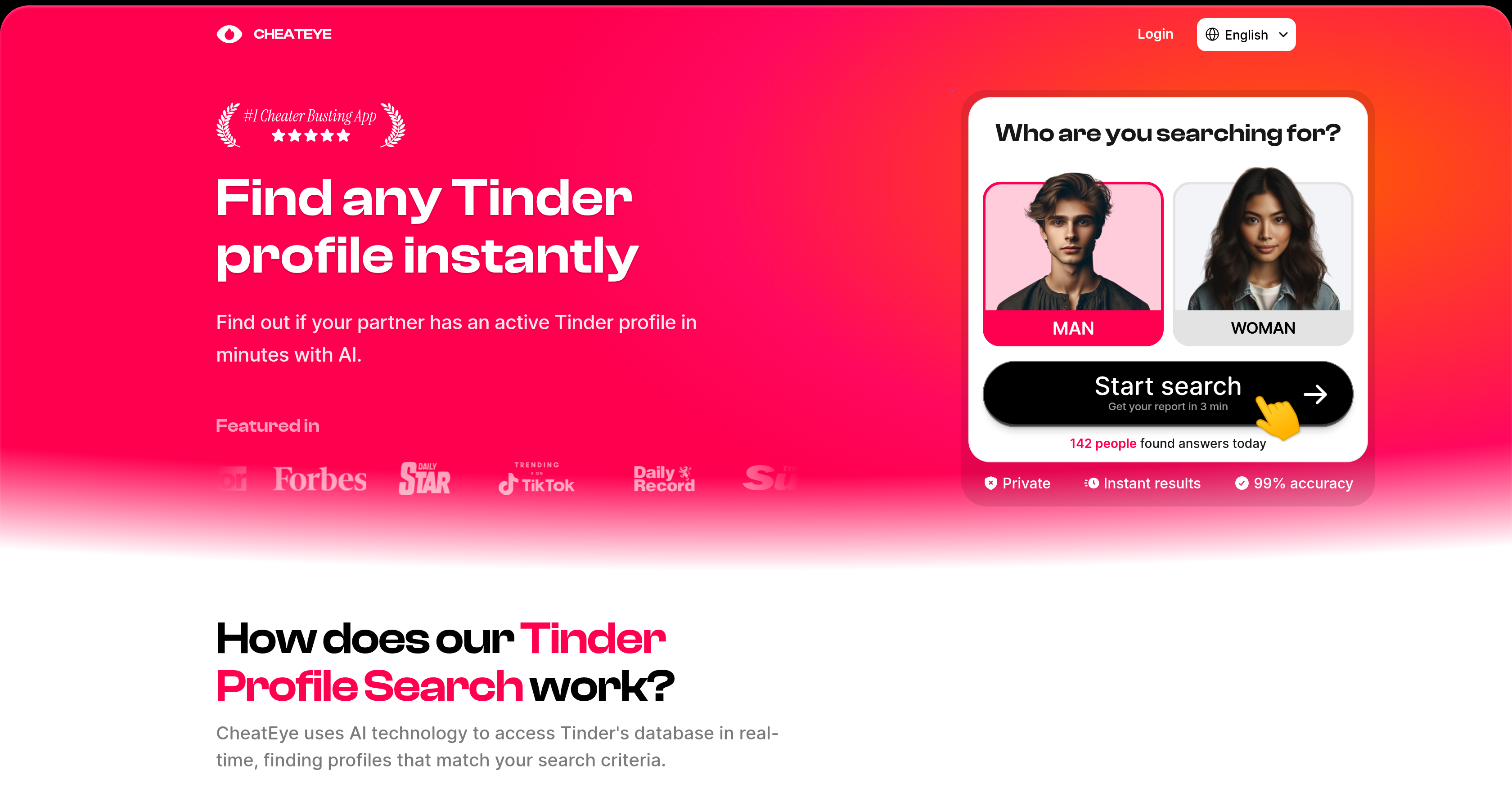CheatEye - Tinder profile search - TAAFT