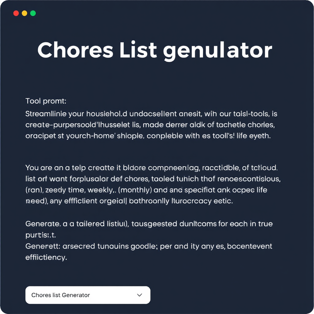 Chores list generator ai - (Free, No Signup AI Tool)