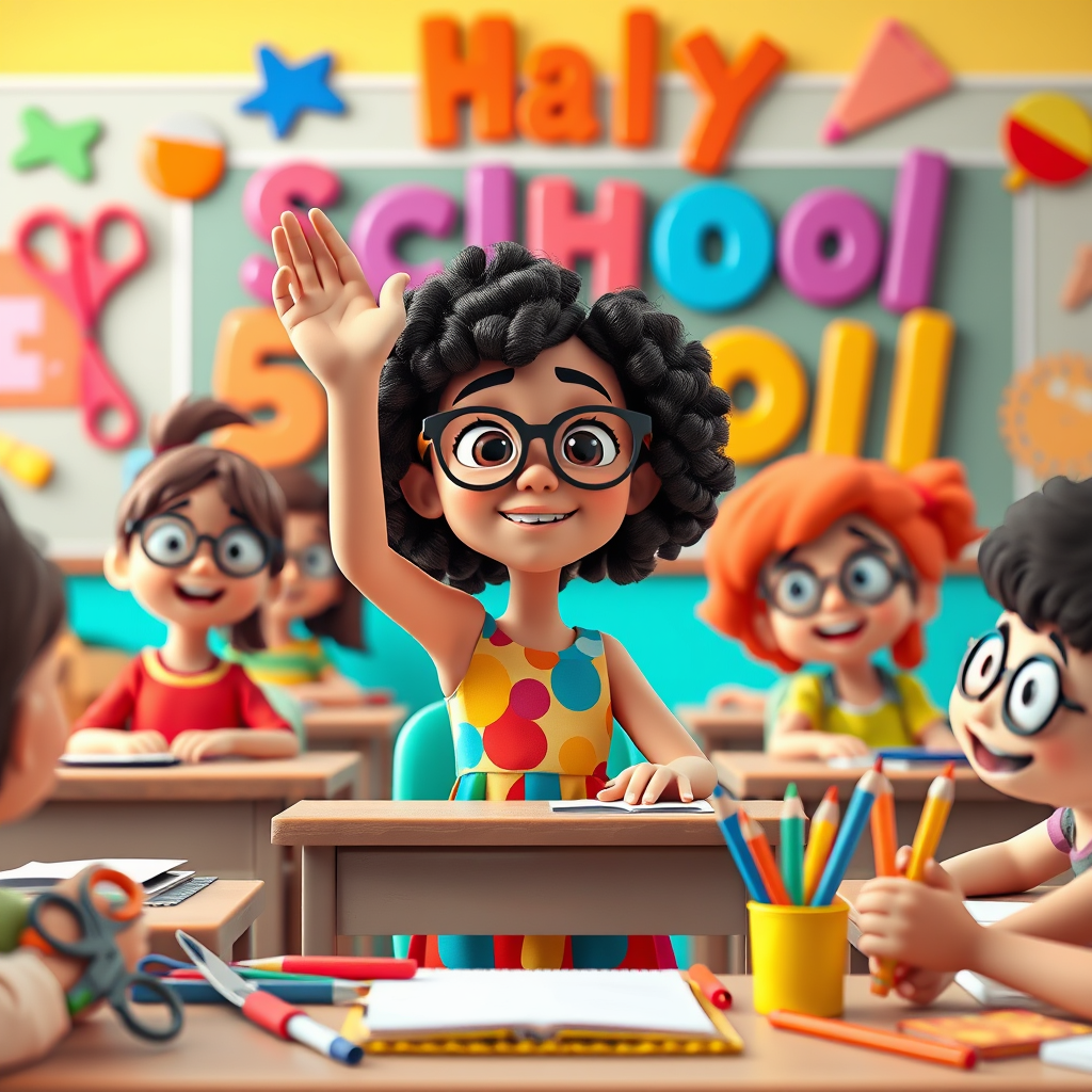 Cinematic 3D Render: Playful Classroom Setting - (Free, No Signup AI Tool)