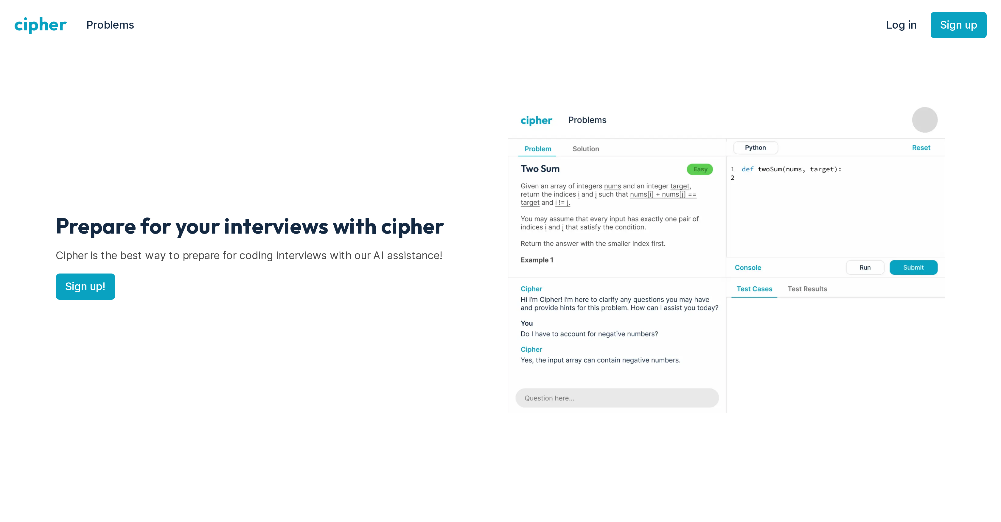 Cipher - AI Tool For Coding interview preparation