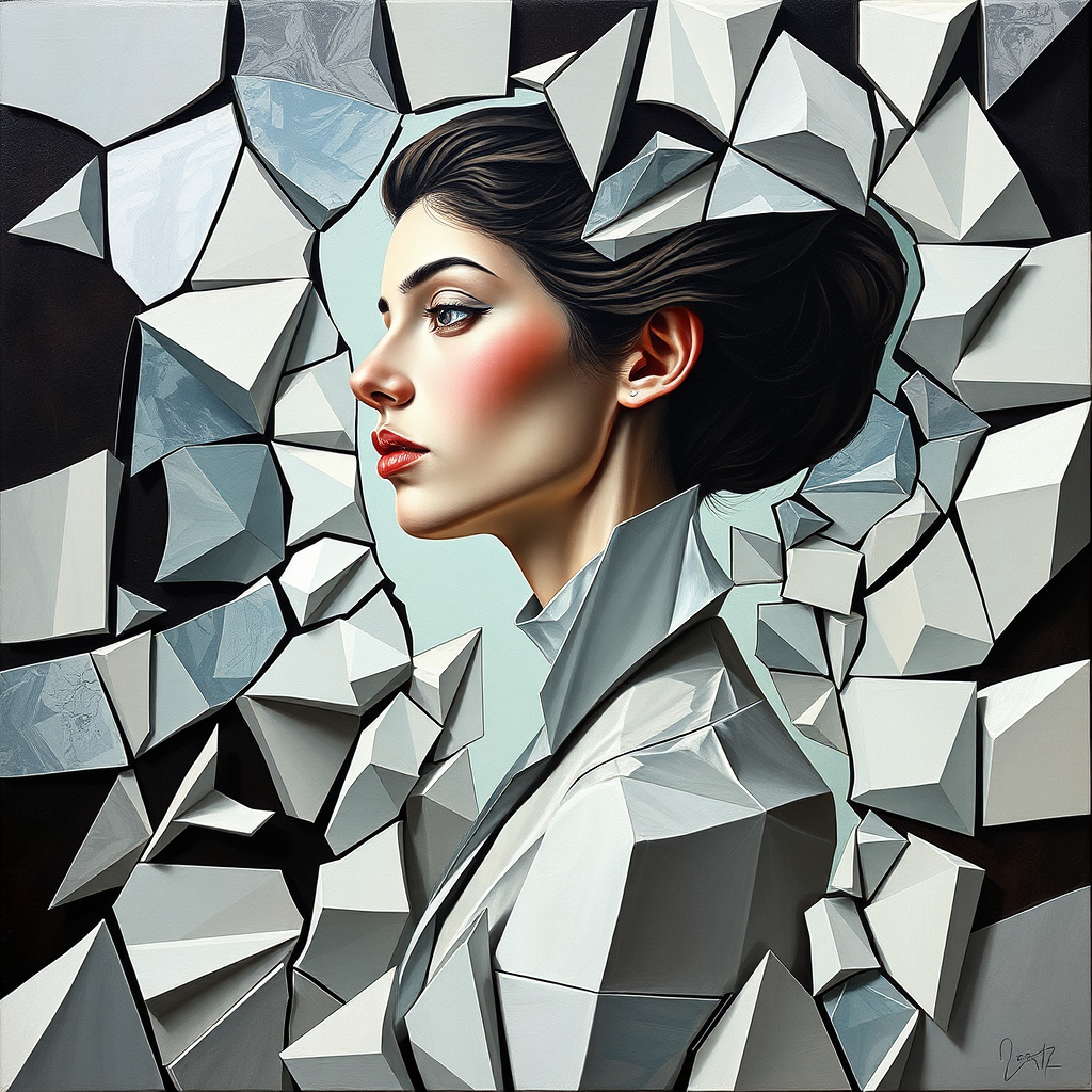 Contemporary Cubist Surrealist Painting - (Free, No Signup AI Tool)