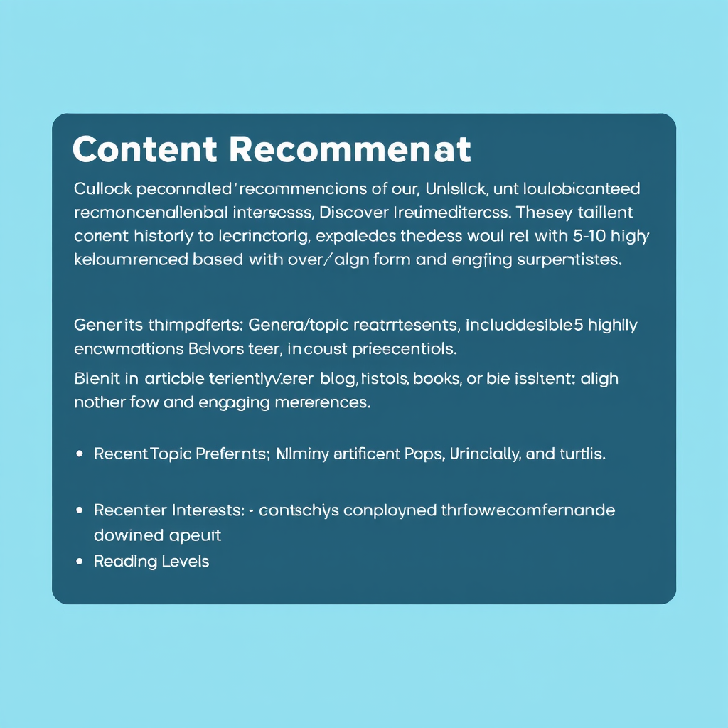 Content Recommendation - (Free, No Signup AI Tool)