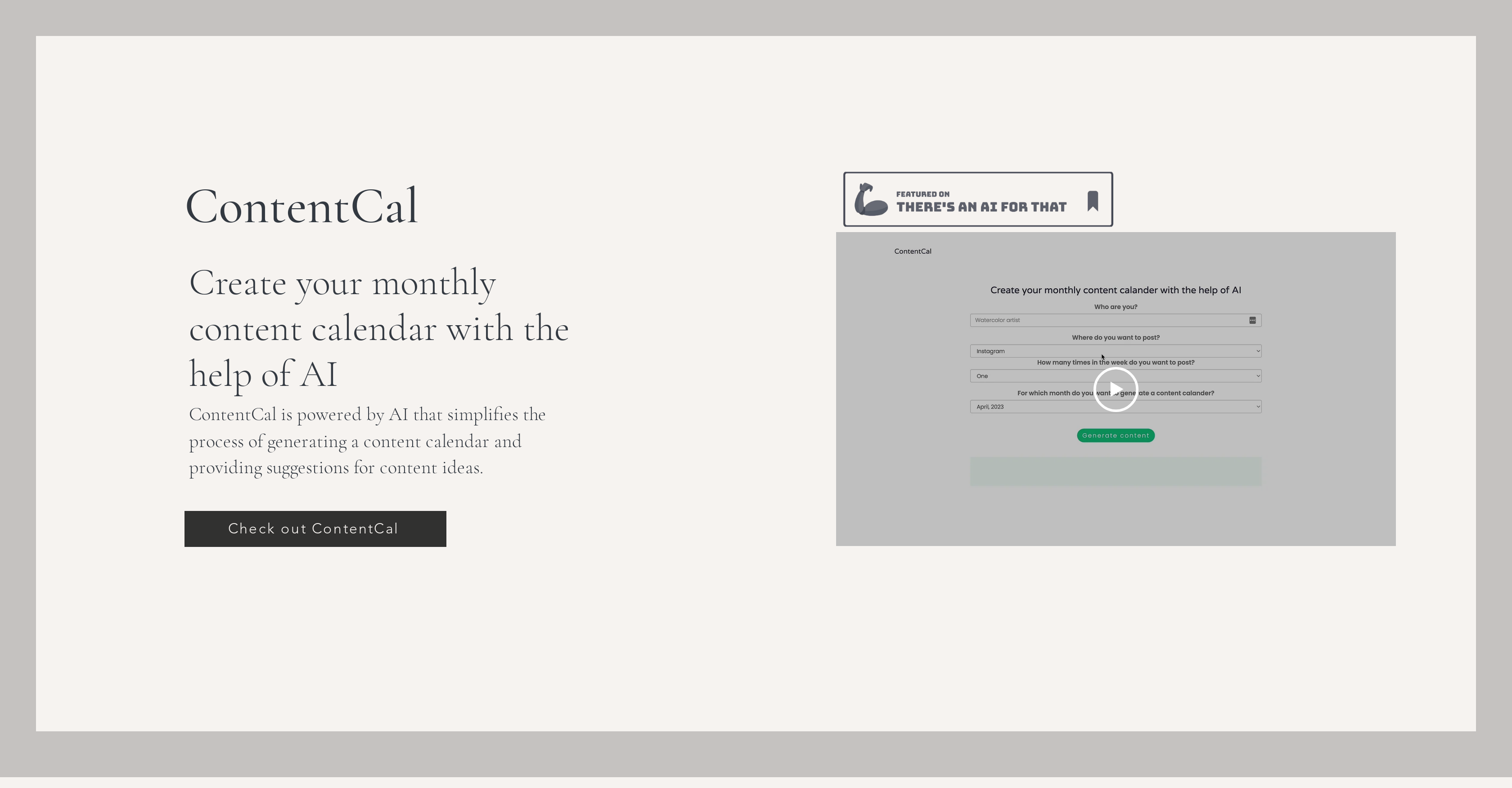 ContentCal Content Ideas Scheduling AI Database ContentCal Content Ideas Scheduling AI Database
