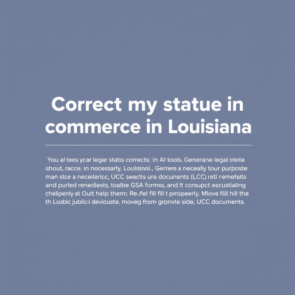 Correct my status in commerce in Louisiana - (Free, No Signup AI Tool)