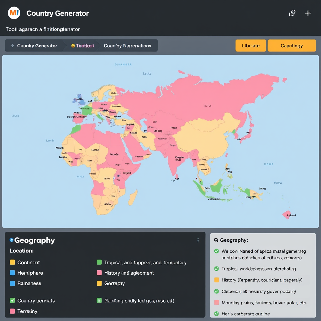 Country Generator - (Free, No Signup AI Tool)