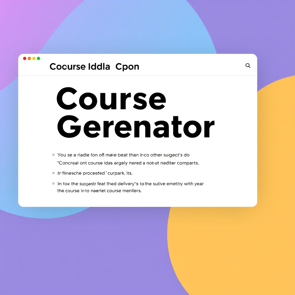 Course Idea Generator - (Free, No Signup AI Tool)