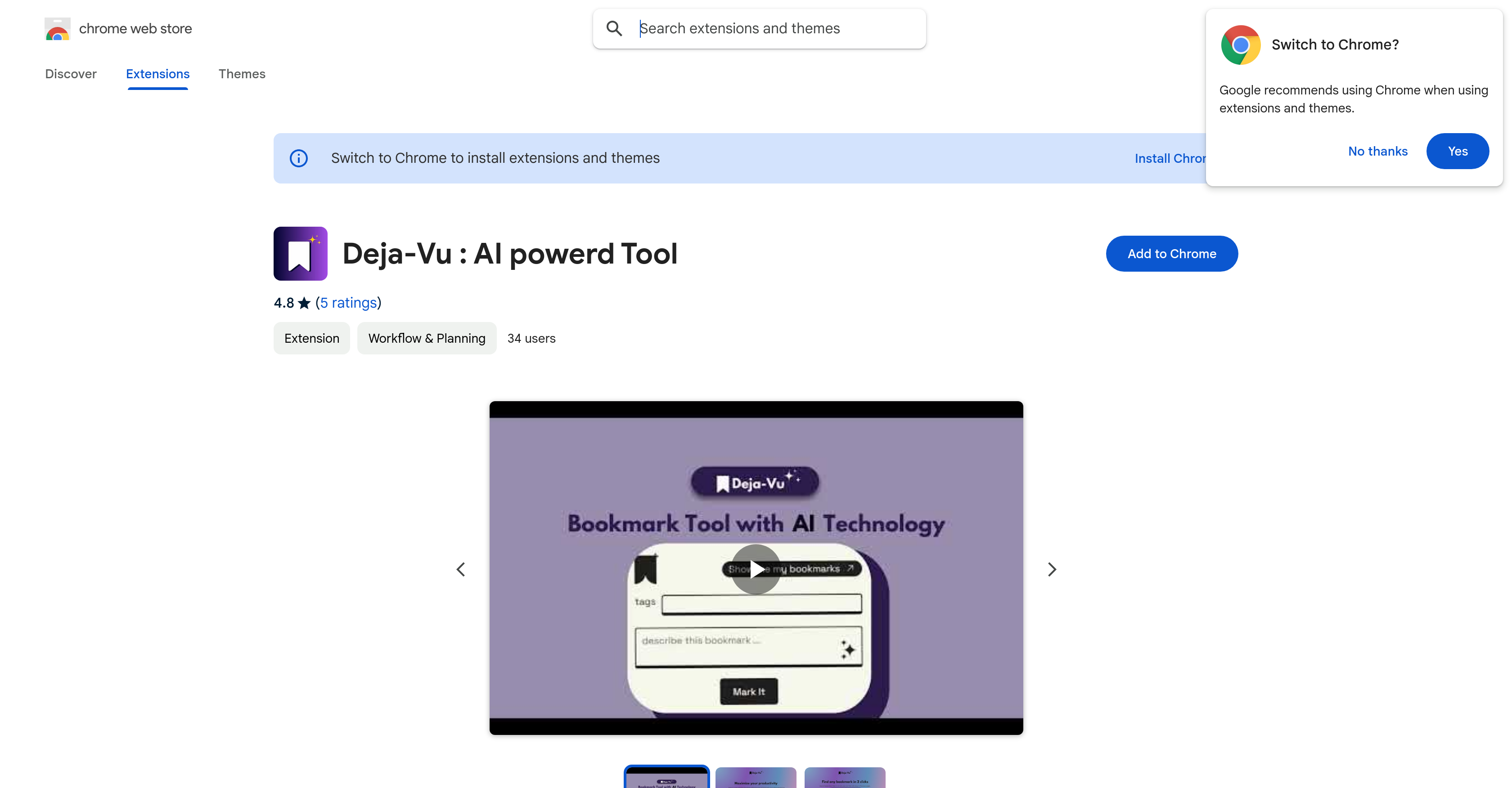 Deja-Vu - AI Tool For Bookmarking