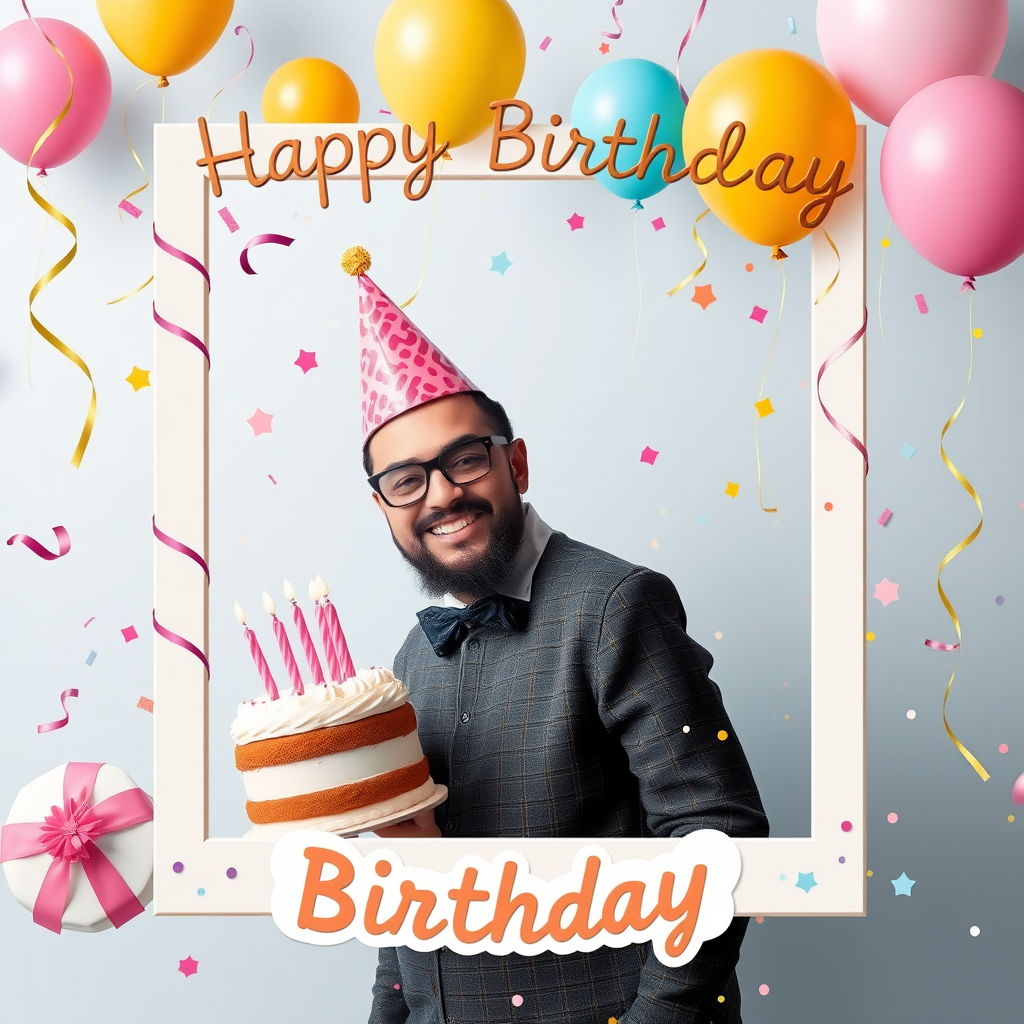 Design birthday frames text photo by Ai tool - (Free, No Signup AI Tool)