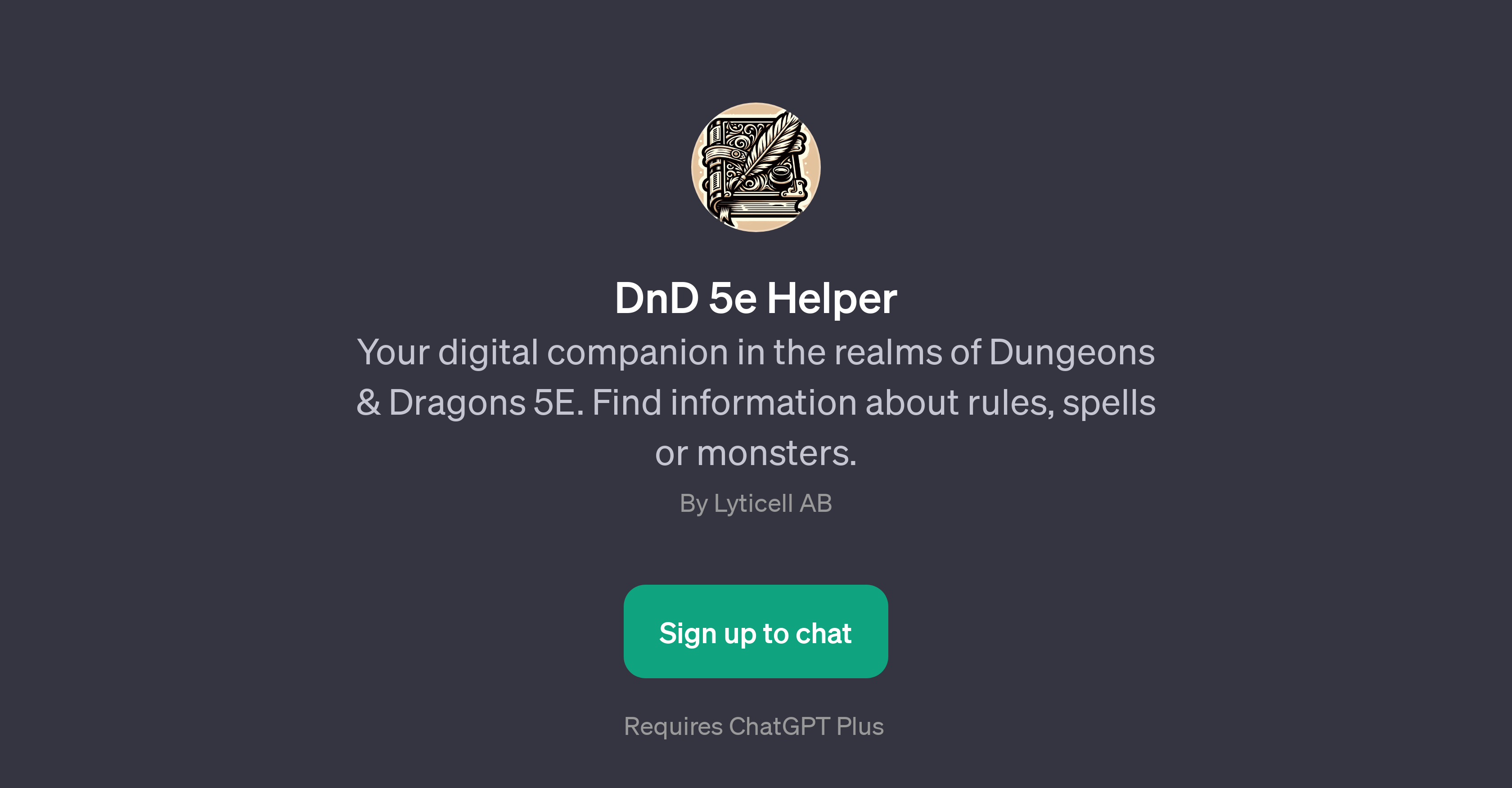 DnD 5e Helper - Dnd gameplay support - TAAFT