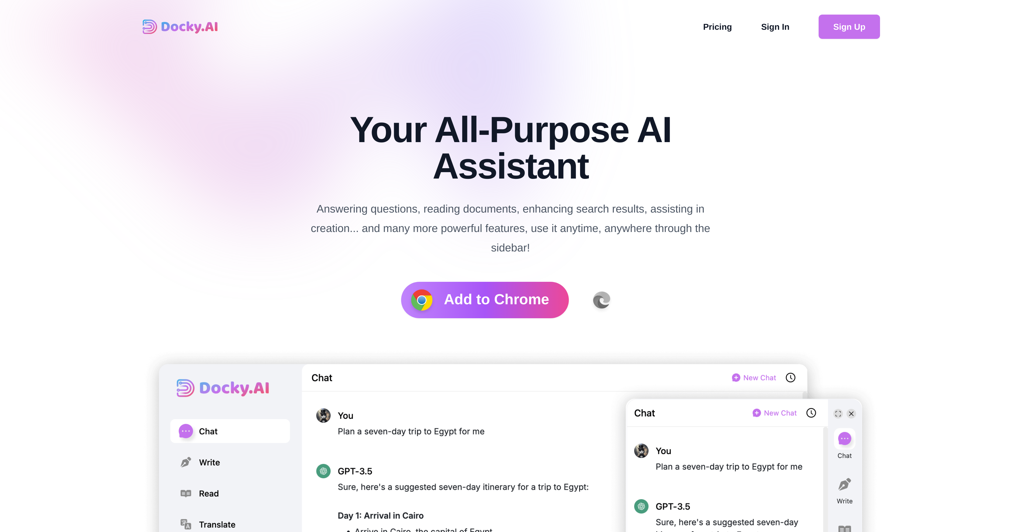 Docky - AI Tool For Personal assistant