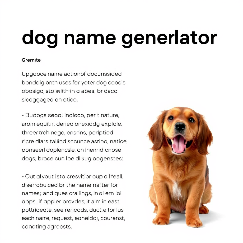 dog name generator - (Free, No Signup AI Tool)