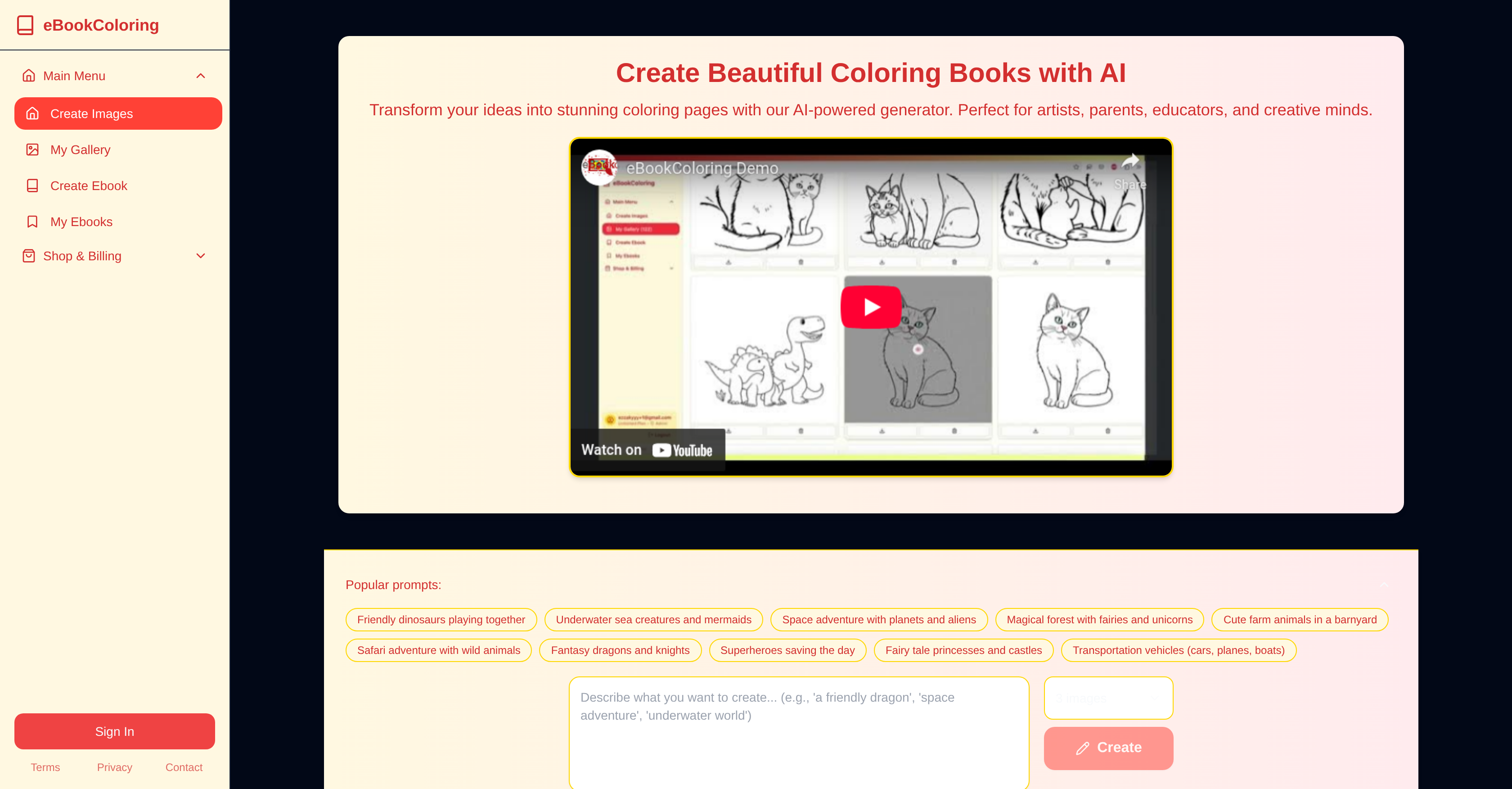 eBookColoring - AI Tool For Coloring pages