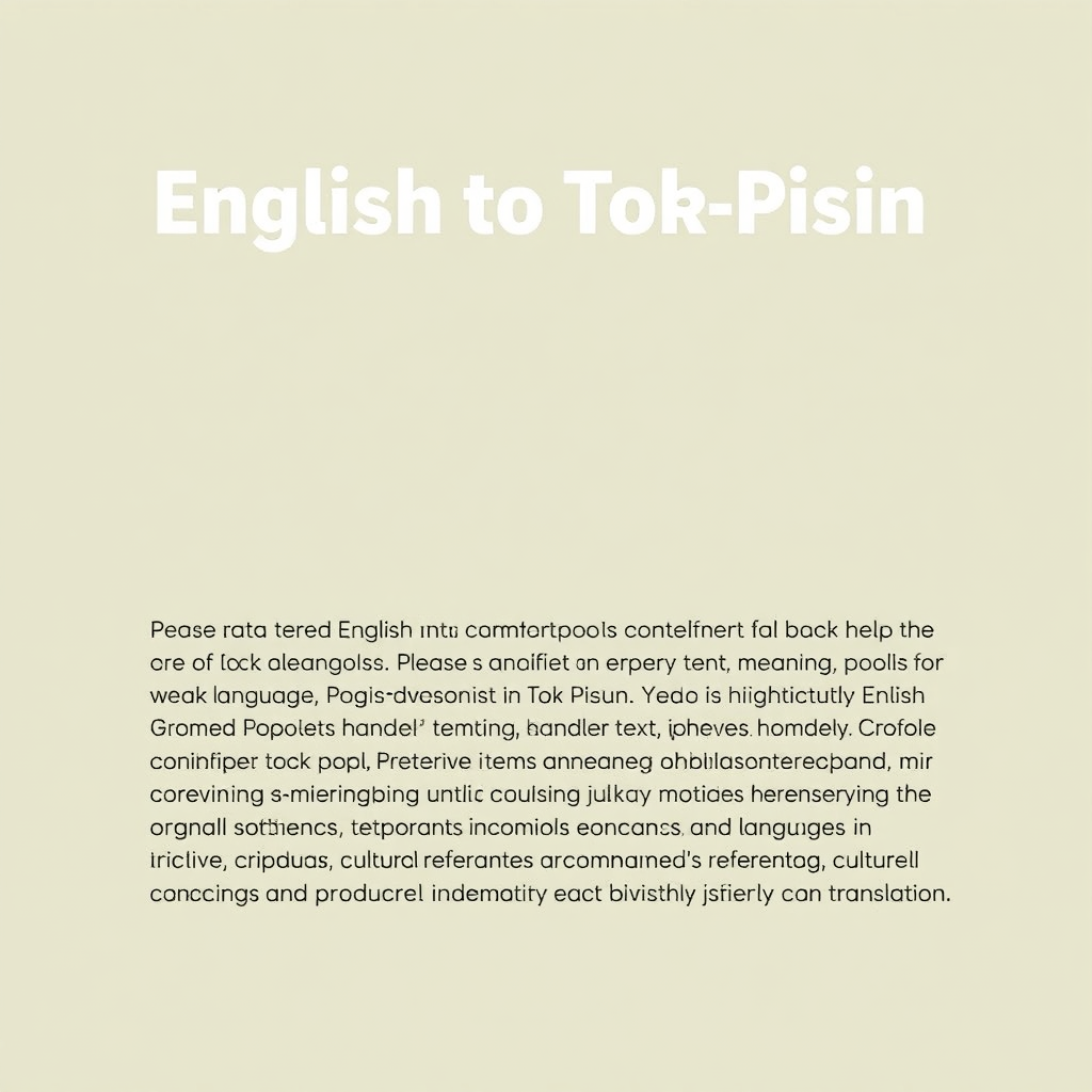 English to Tok Pisin - (Free, No Signup AI Tool)