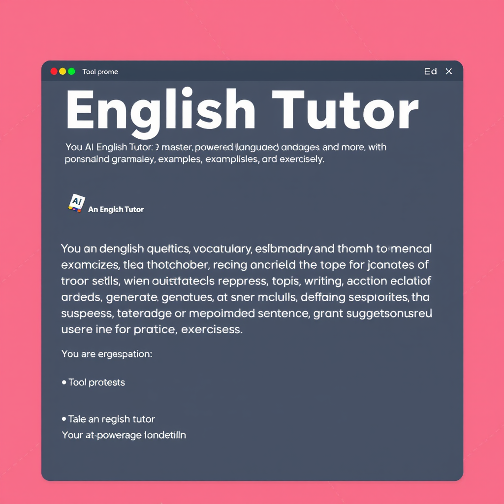 English Tutor - AI Tool by @sellvarajnatara