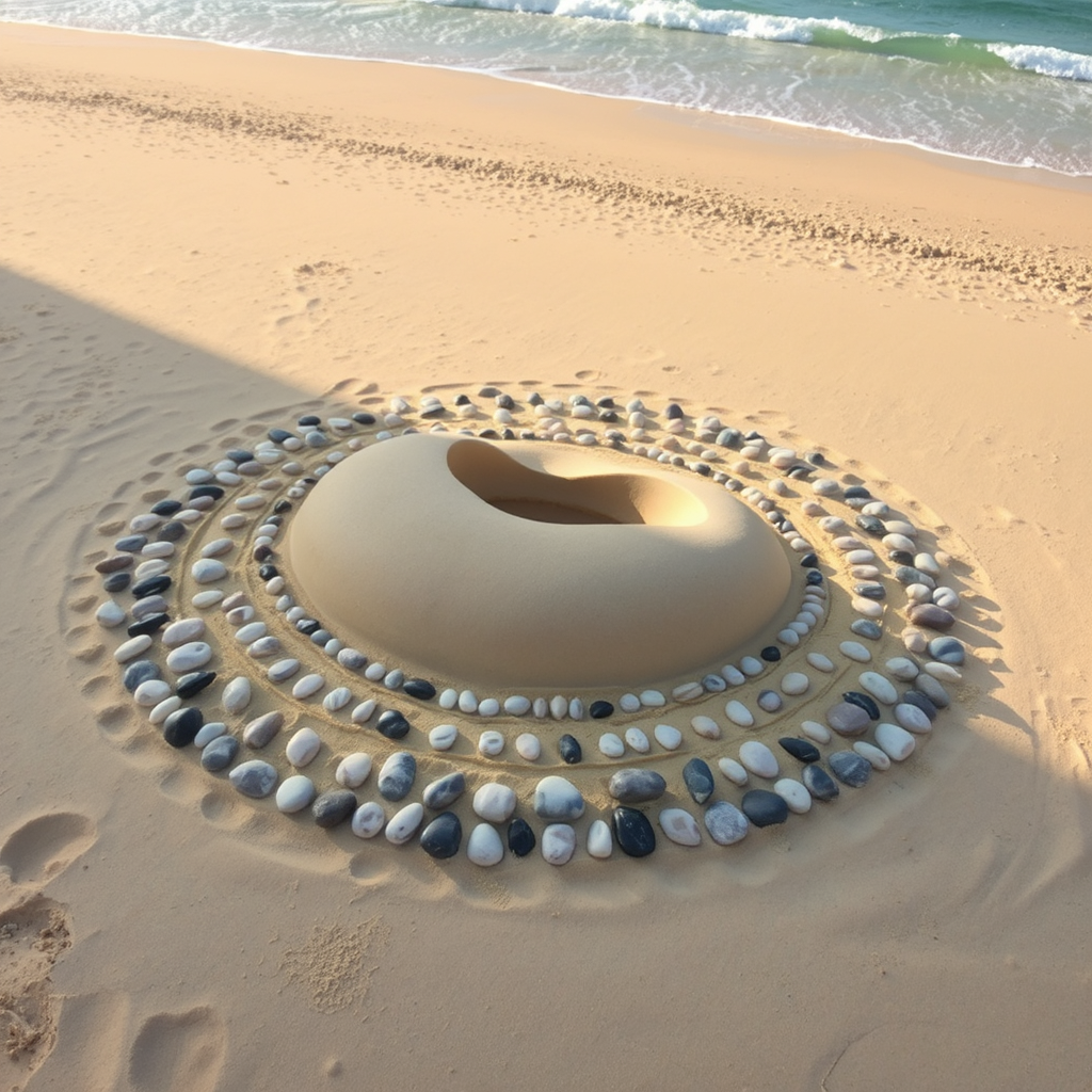 Ephemeral Natural Art Installation on a Coastal Beach - (Free, No ...