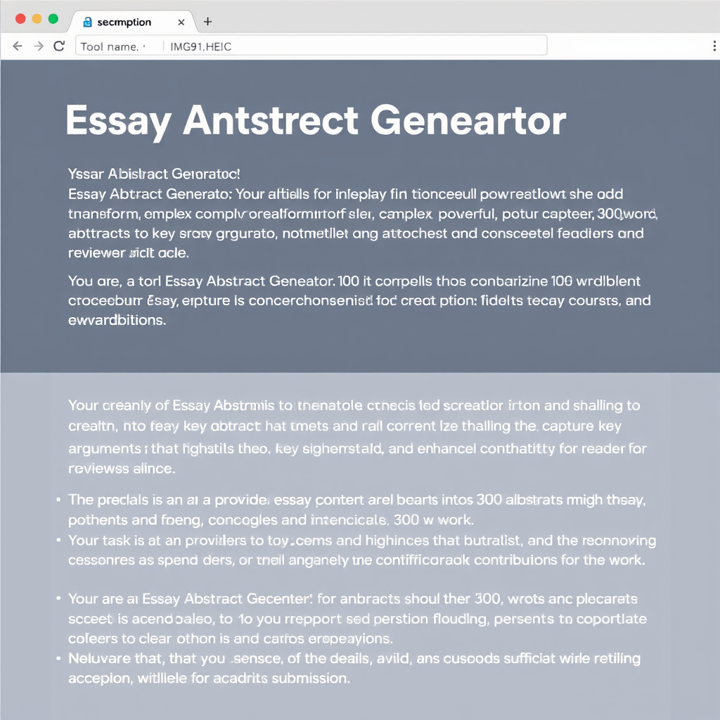 Essay Abstract Generator - (Free, No Signup AI Tool)