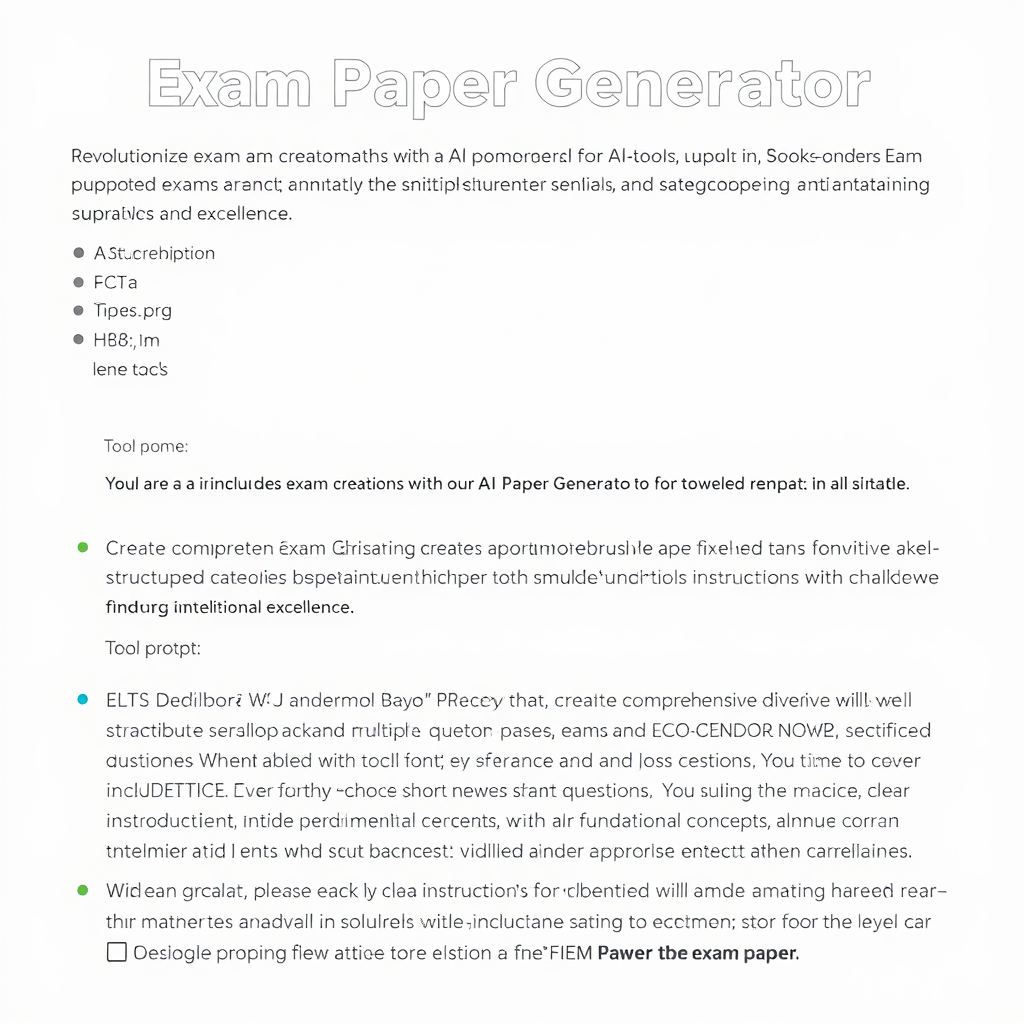 Exam Paper Generator For Free In One Click - (Free, No Signup AI Tool)