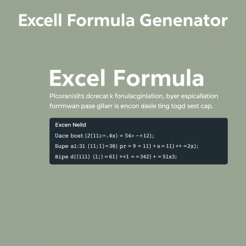 Excell Formula Generator - (Free, No Signup AI Tool)